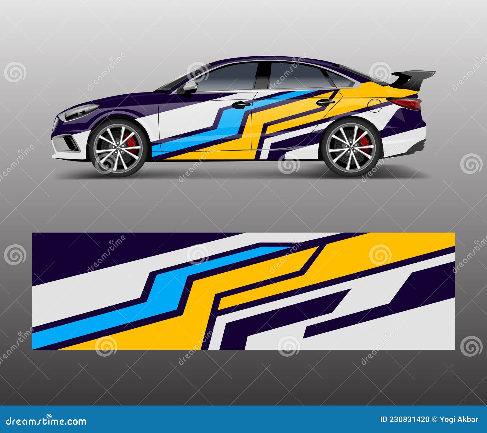 Racing Car Wrap Design. Wrap Design for Custom Sport Car Stock Vector ...