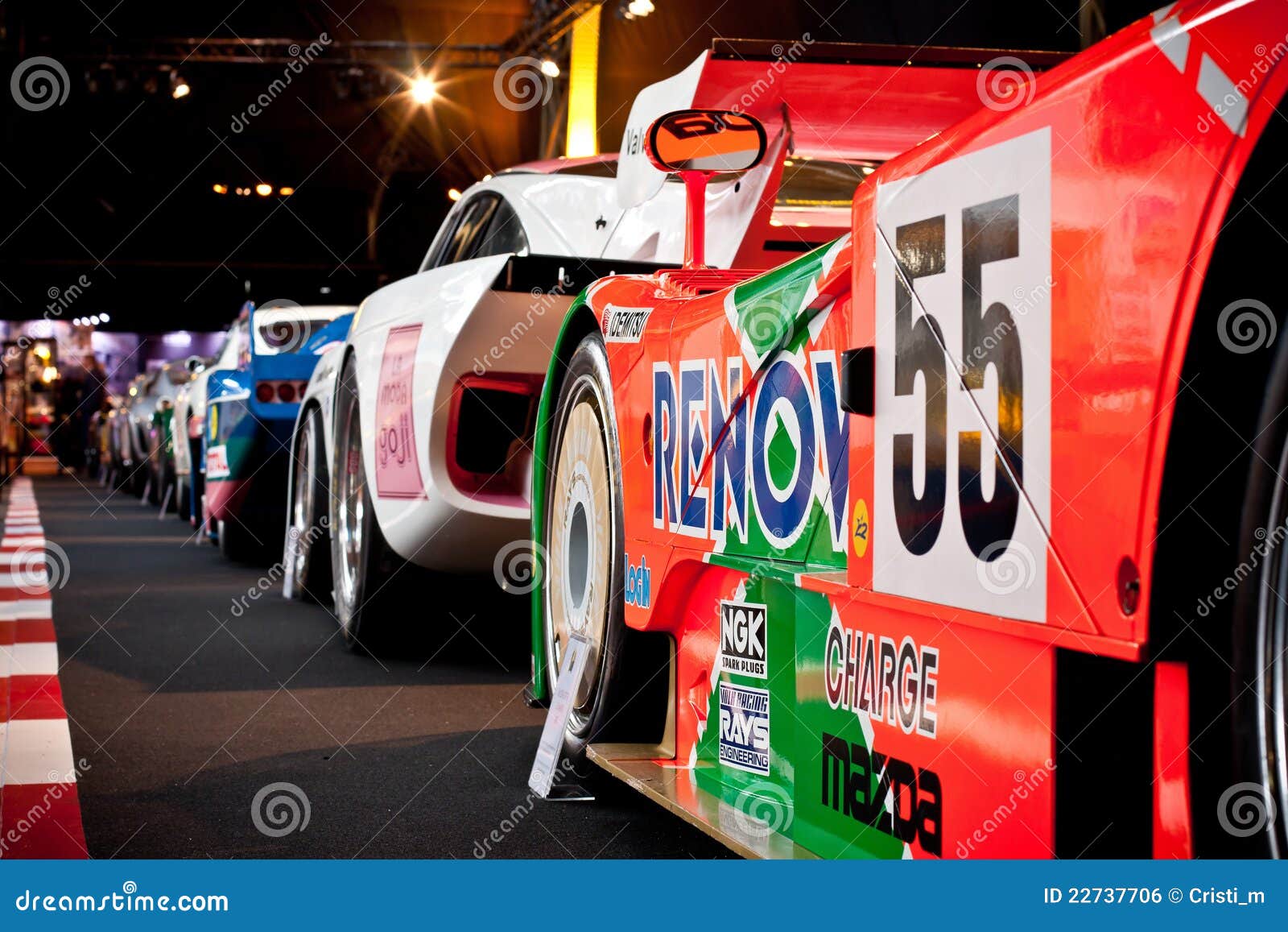 Racing cars on display editorial photo. Image of salon - 22737706