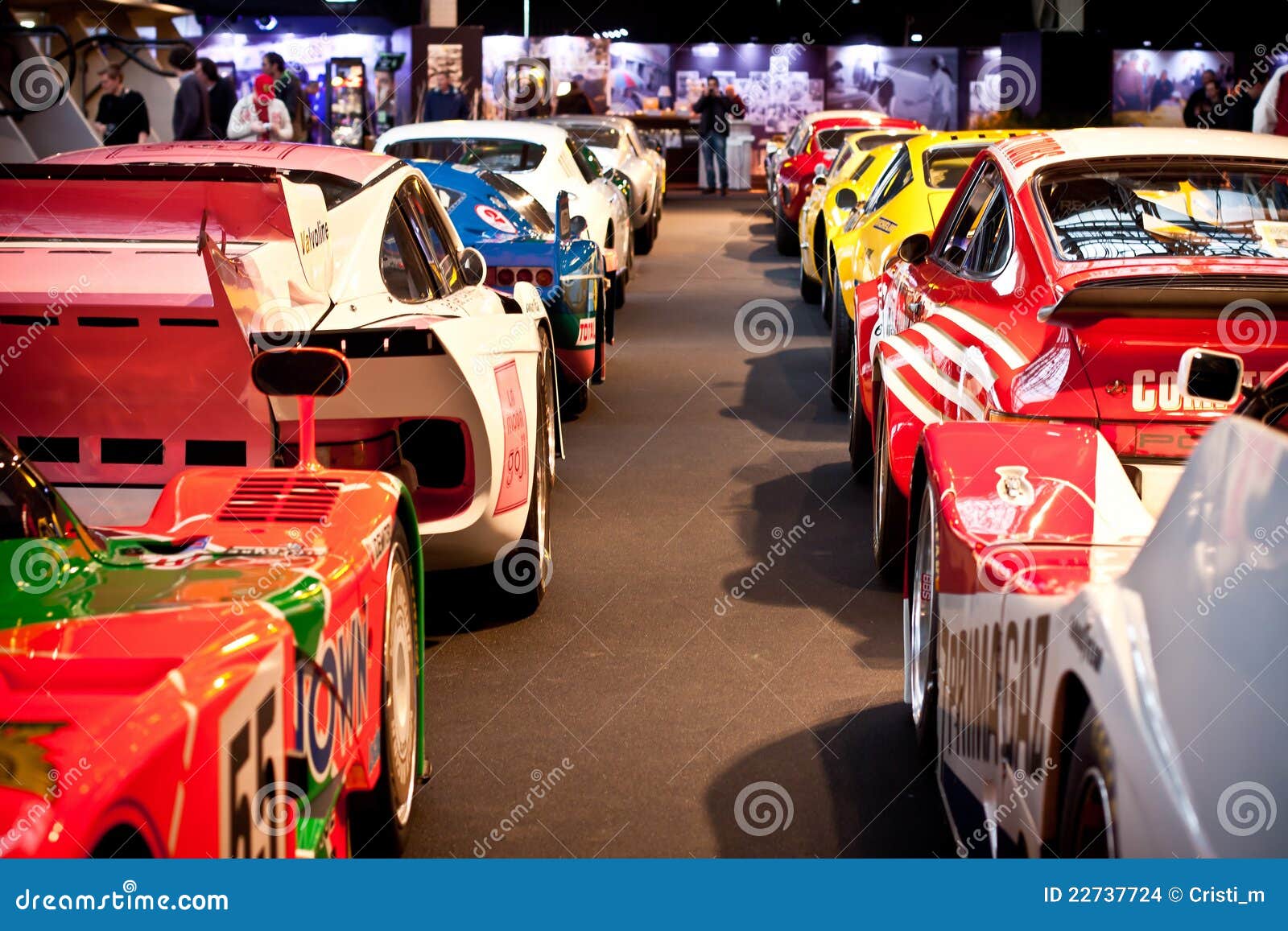 Racing cars on display editorial stock image. Image of event - 22737724