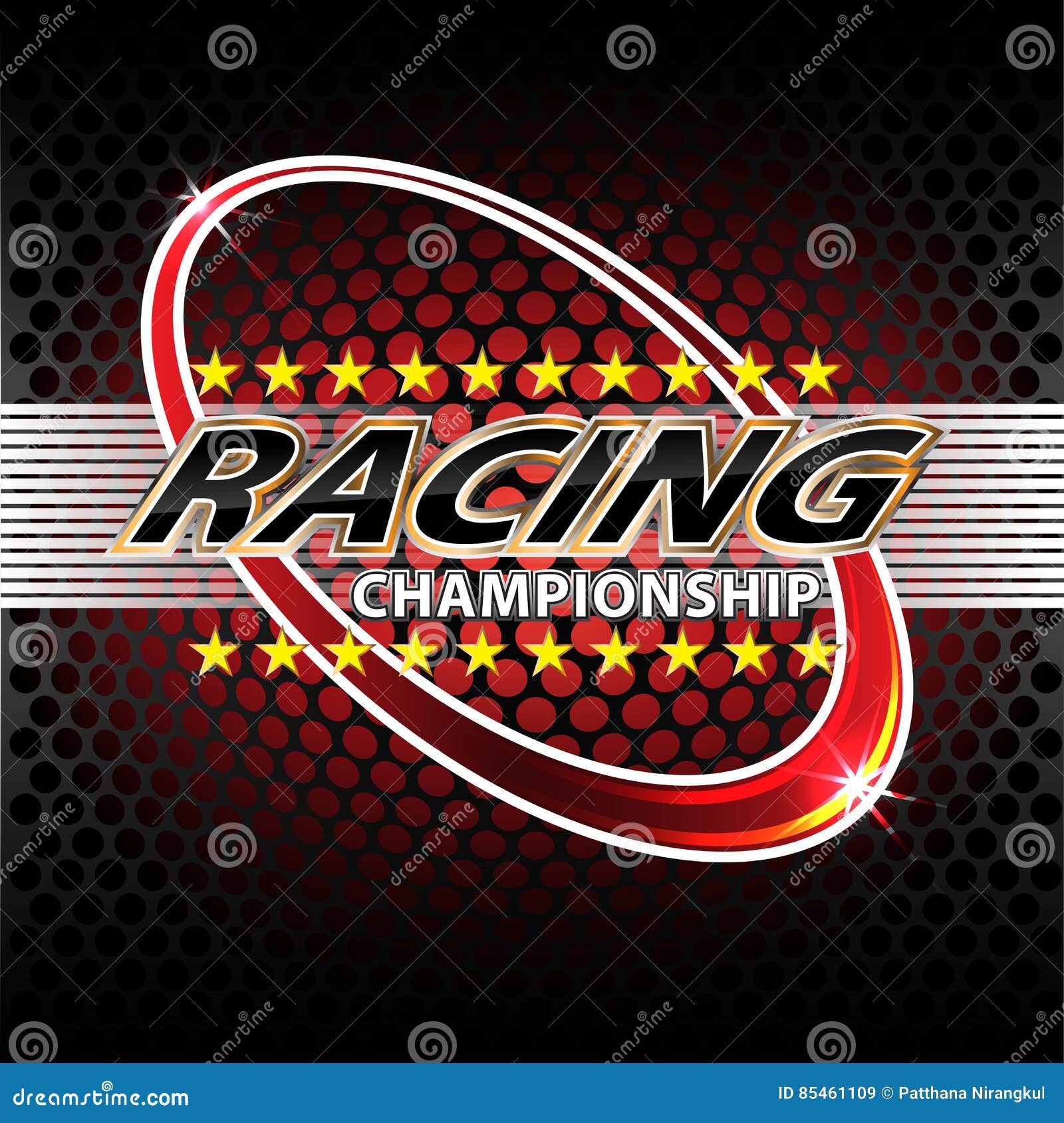 Racing Championship on Circle Mesh Design for Sport Vector Stock Vector ...