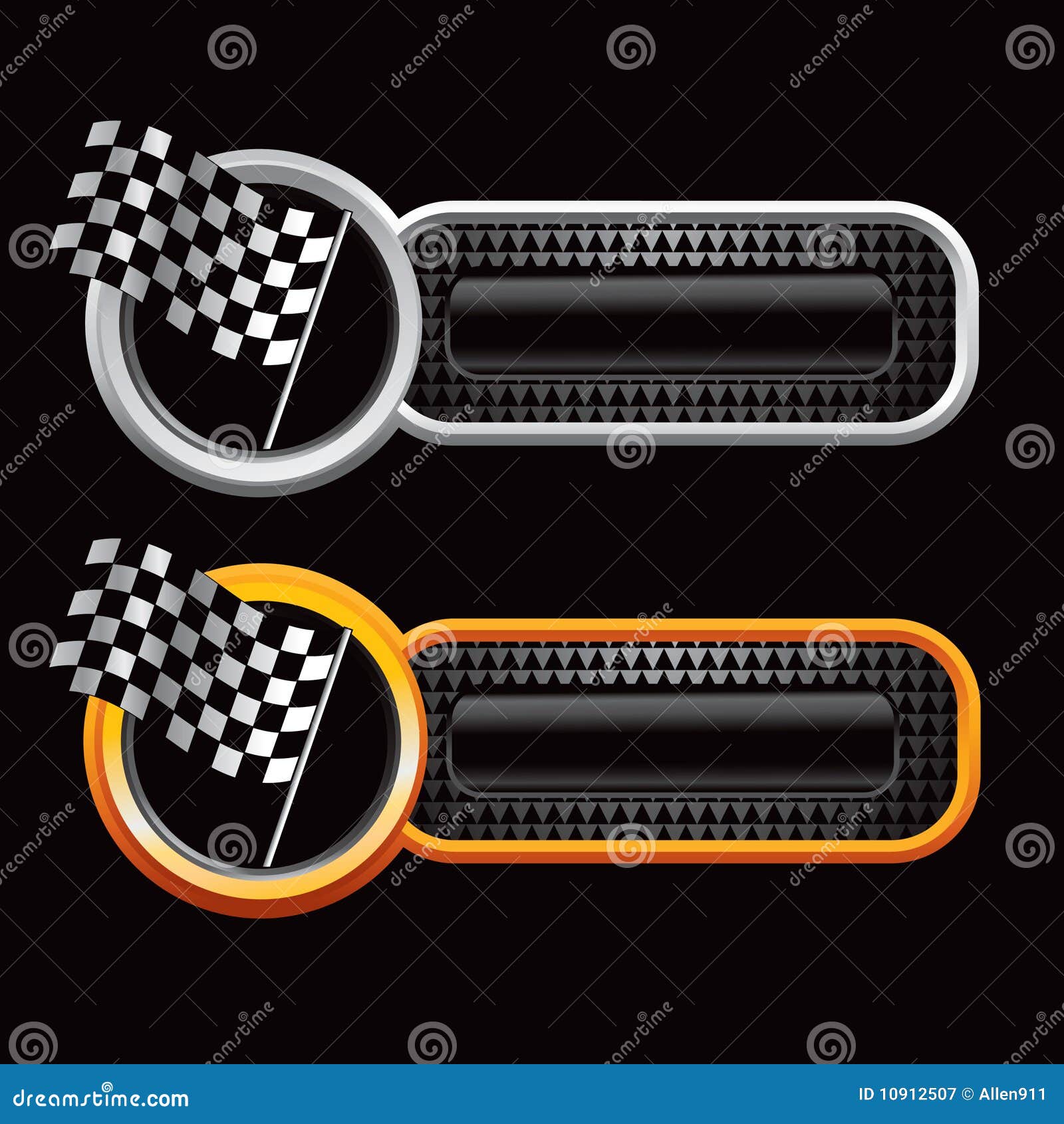 Racing Checkered Flags on Web Banners Stock Vector - Illustration of ...