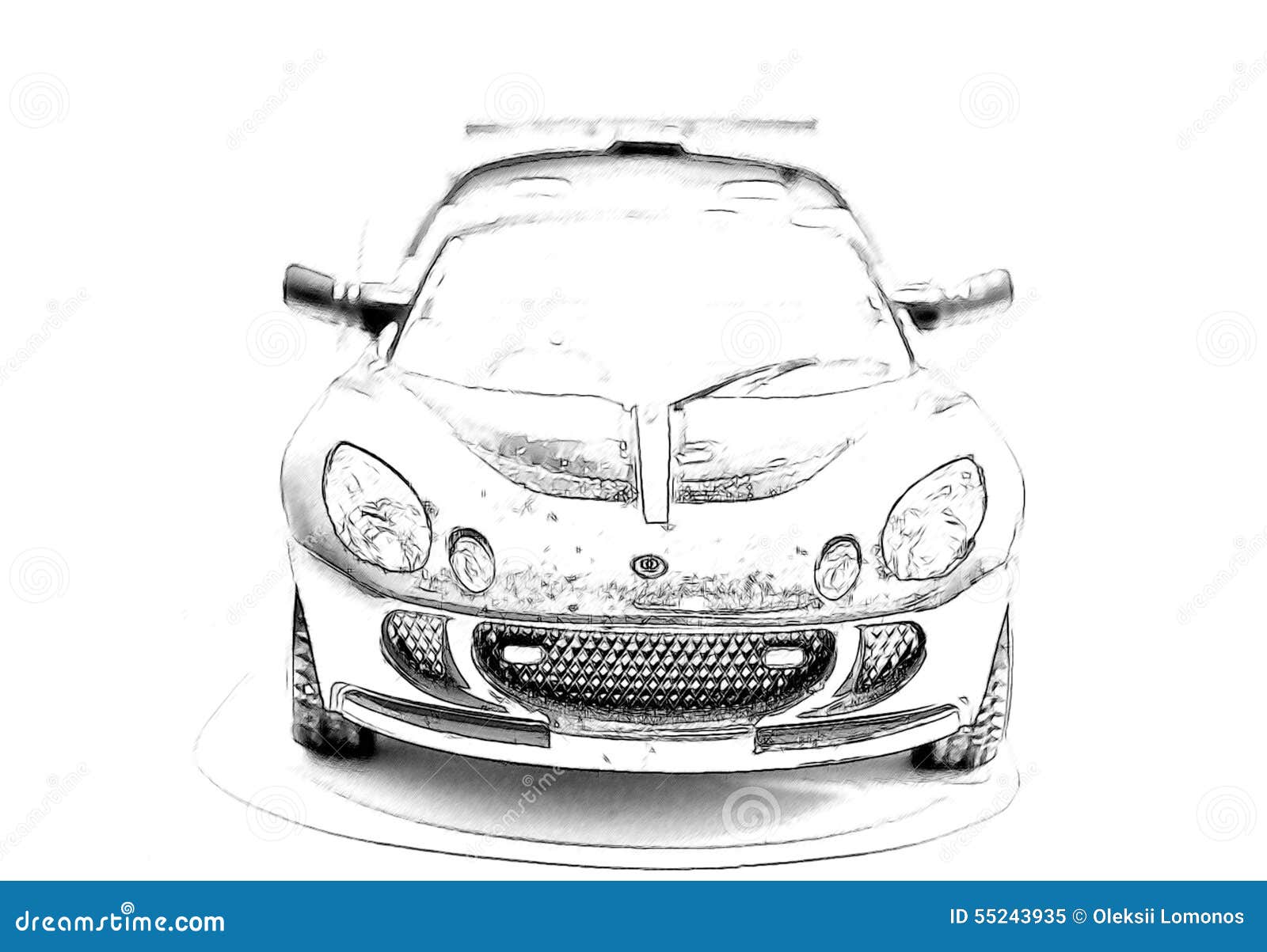 Racing Convertible Painted in Black Pencil Stock Illustration ...
