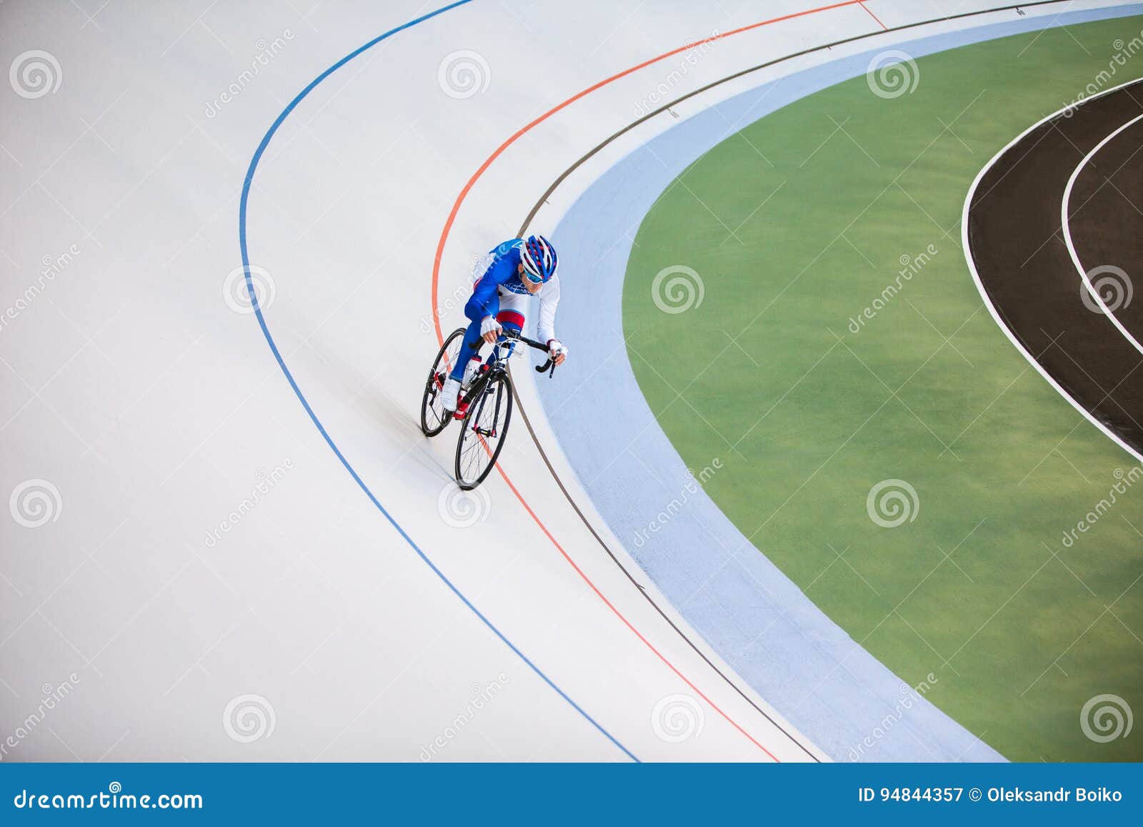 Racing Cyclist on Velodrome Outdoor. Stock Image - Image of activity ...