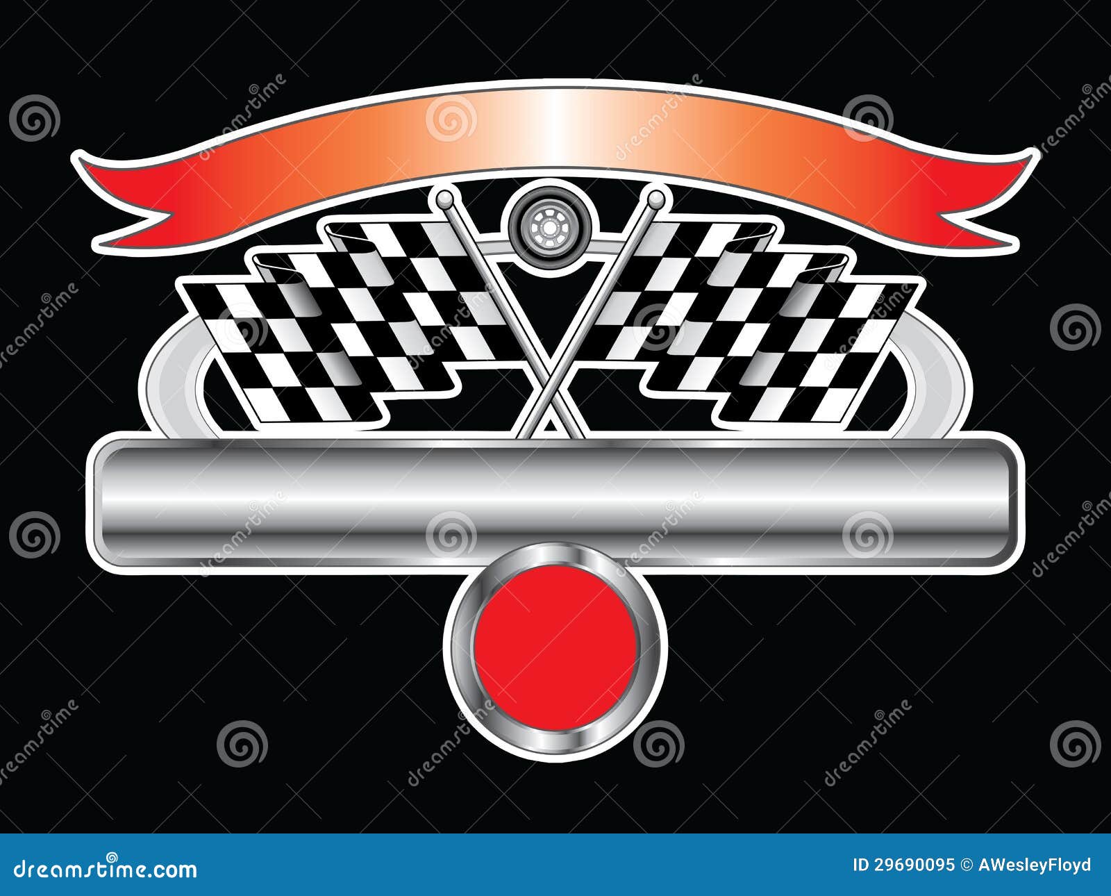 Racing Design with Chrome Banner Stock Vector - Illustration of ...