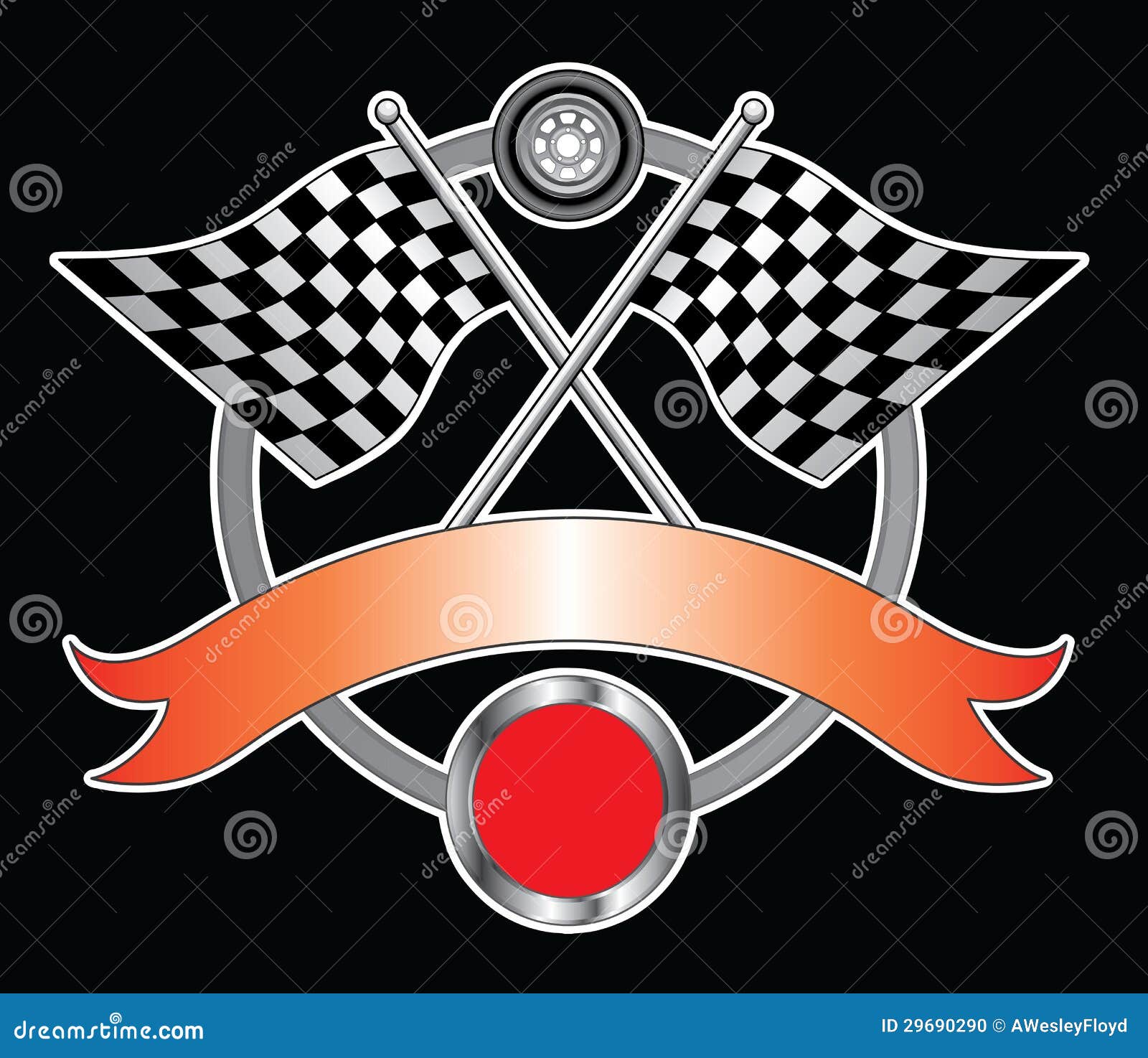 Racing Design with Ribbon stock vector. Illustration of checkered ...