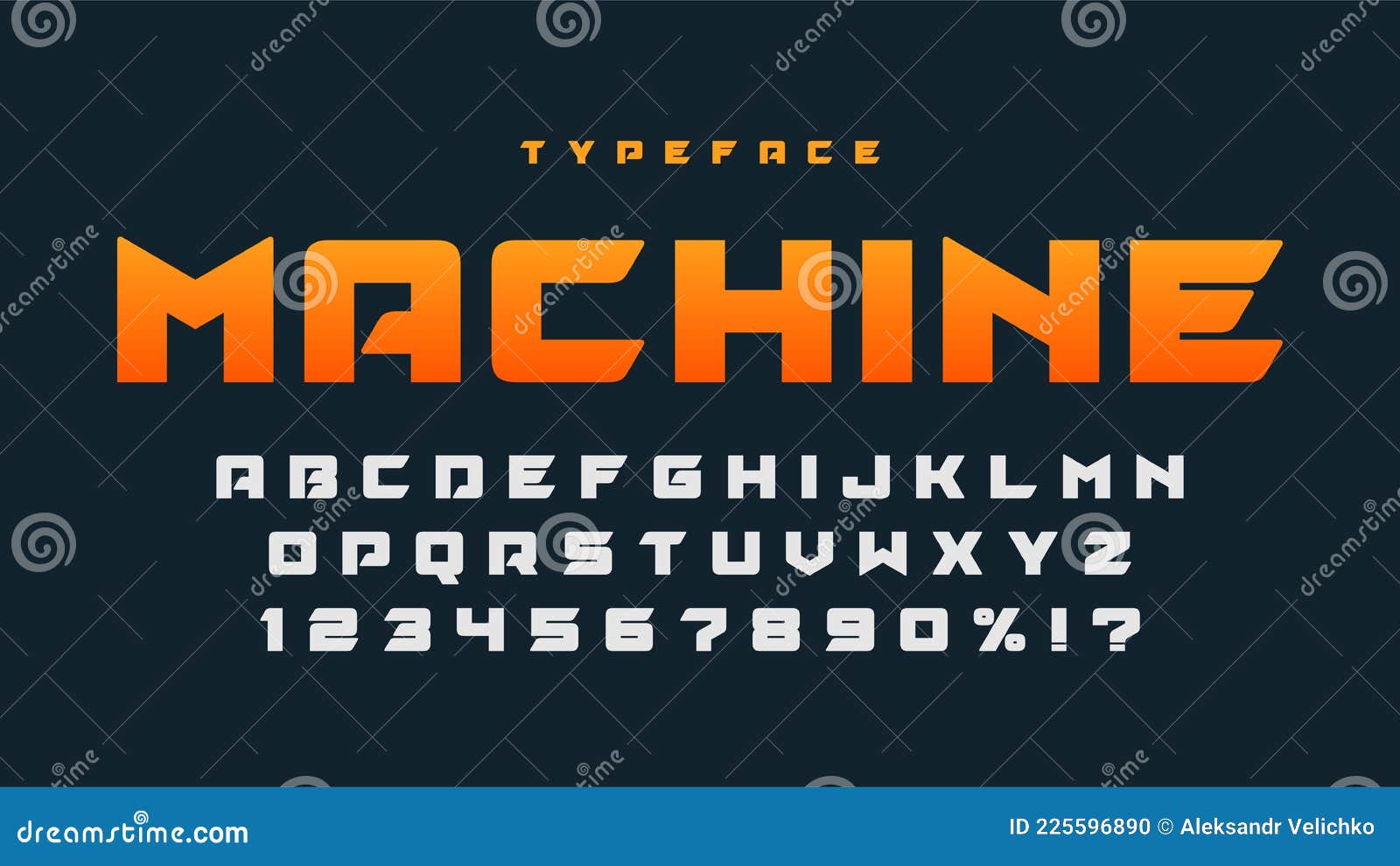 Racing Display Font Design, Dynamic Alphabet, Letters and Numbers Stock ...