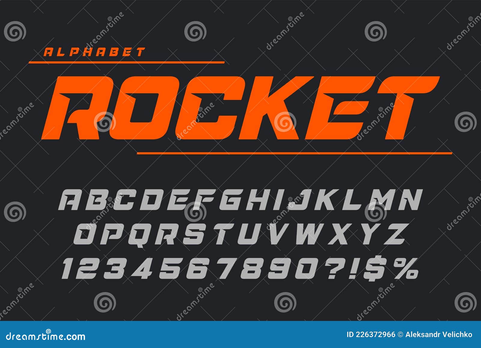 Racing Display Font Design, Alphabet, Letters And Numbers Vector ...