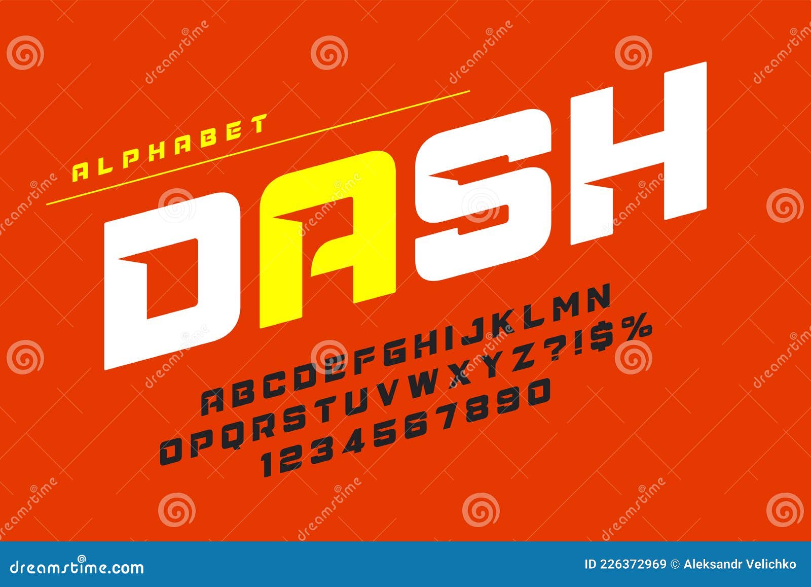 Racing Display Font Design, Alphabet, Letters And Numbers Vector ...