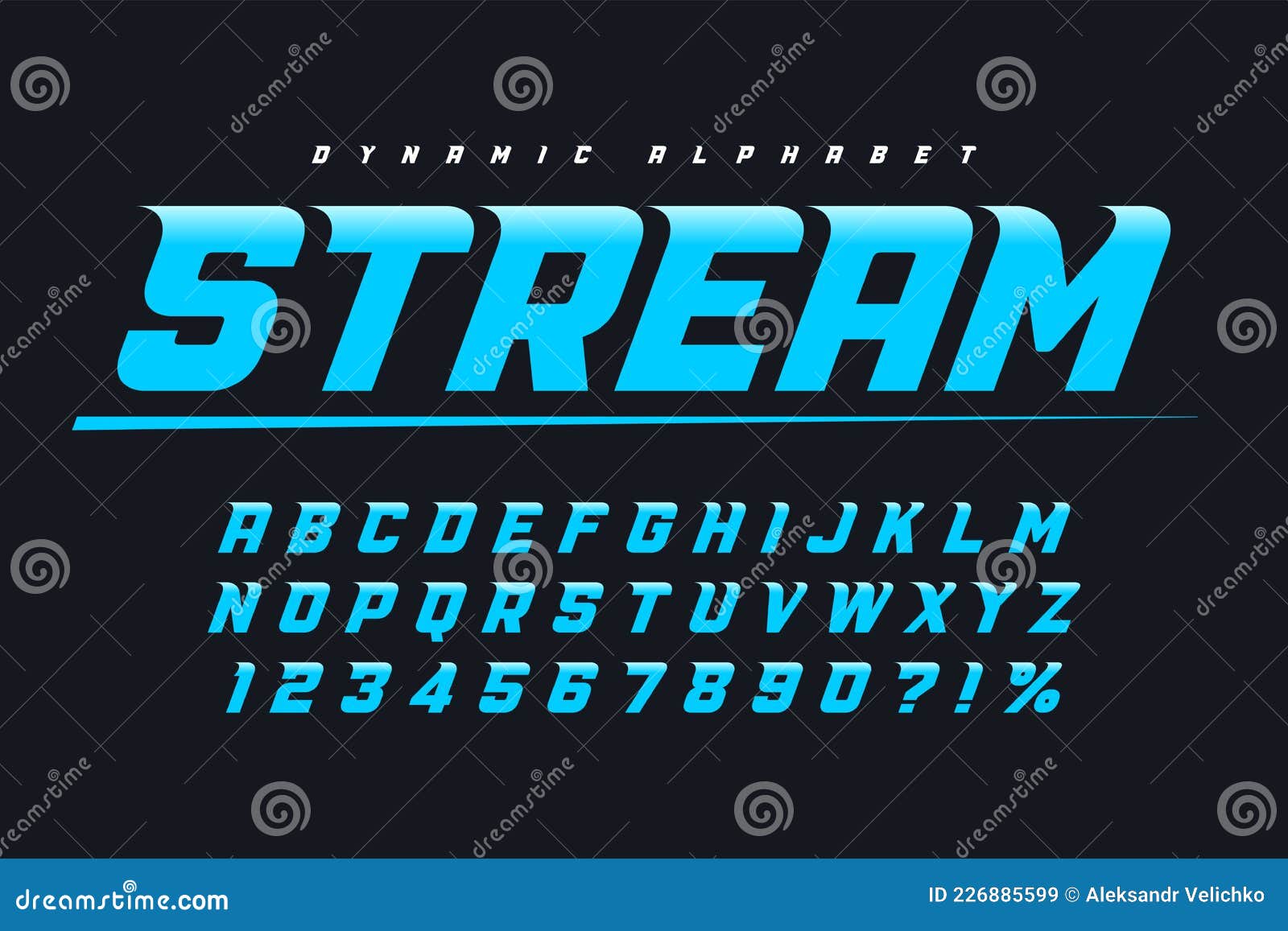 Racing Display Font Design, Alphabet, Letters And Numbers Vector ...