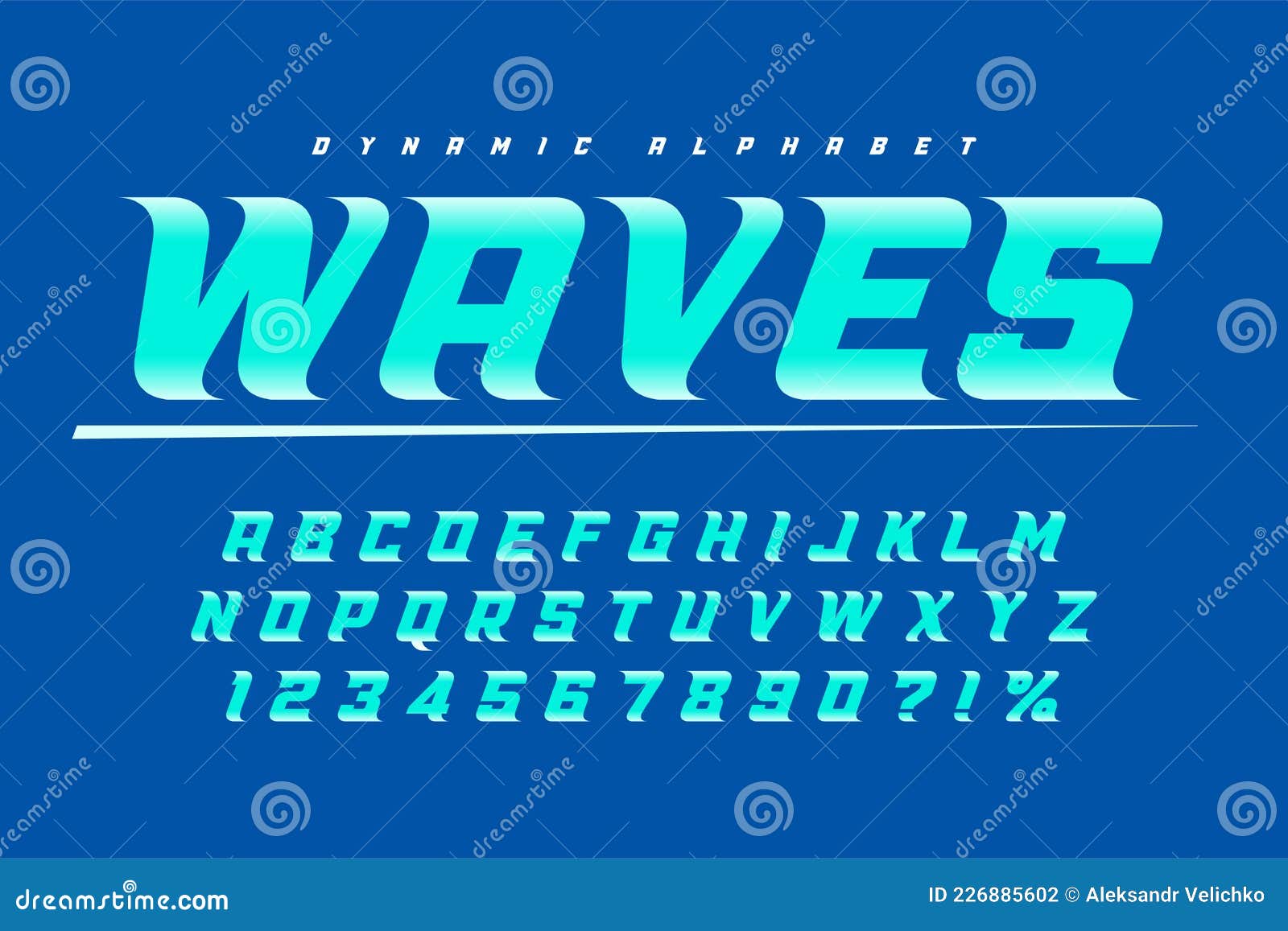 Racing Display Letters Design, Dynamic Alphabet, Numbers. Stock Vector ...