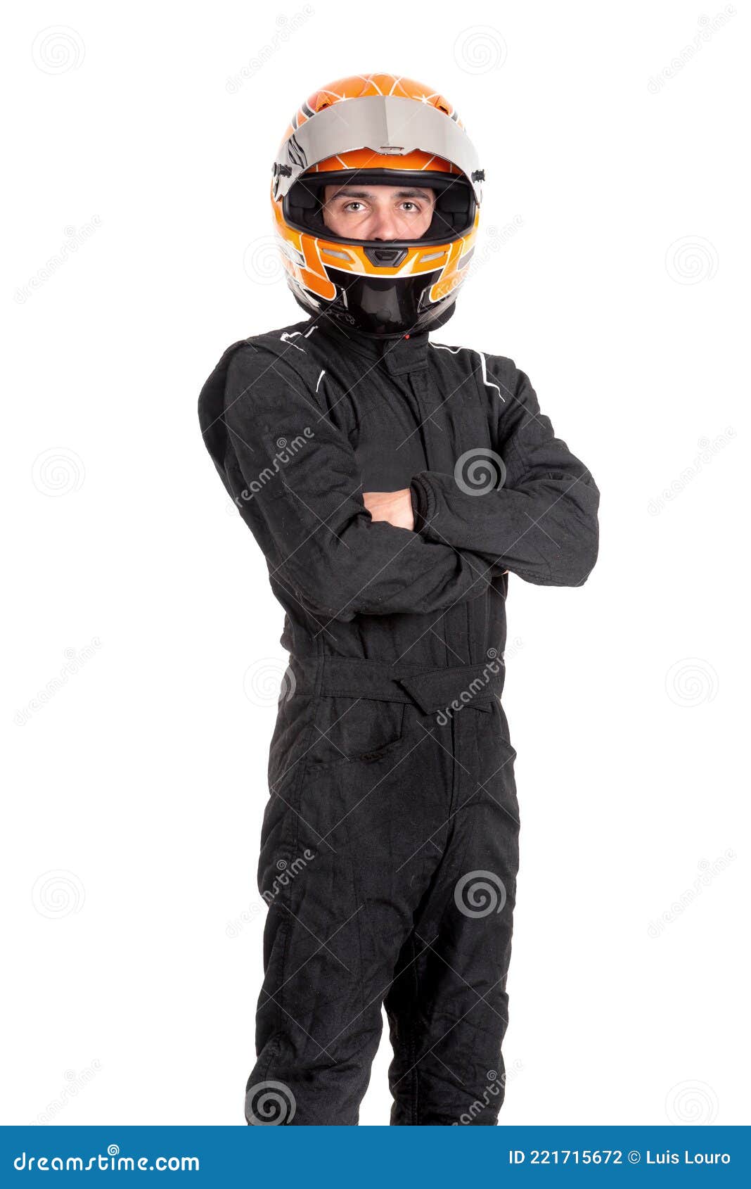 Racing Driver Isolated with Helmet Stock Photo - Image of isolated ...