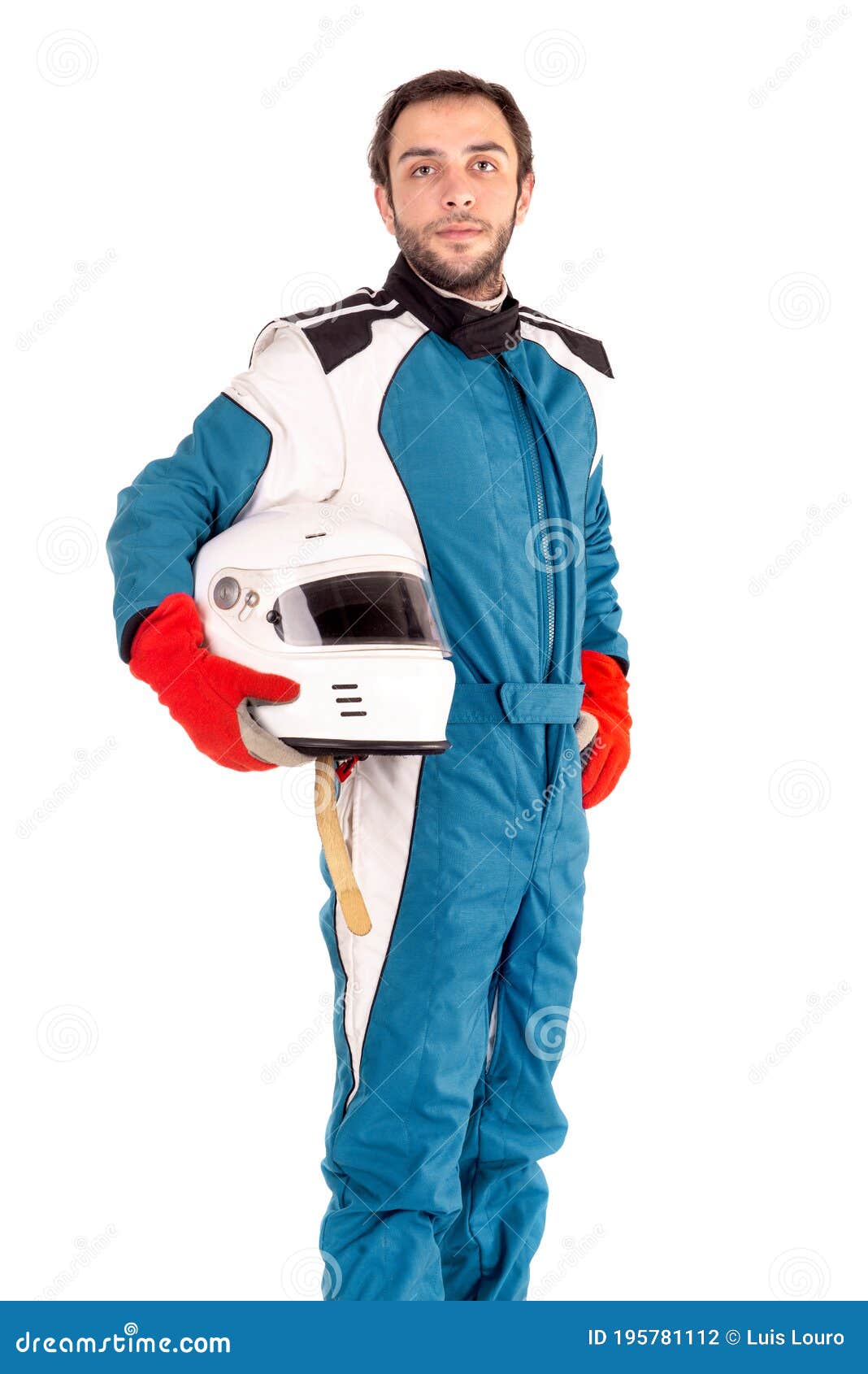 Racing Driver Isolated in White Stock Photo - Image of macho, speed ...