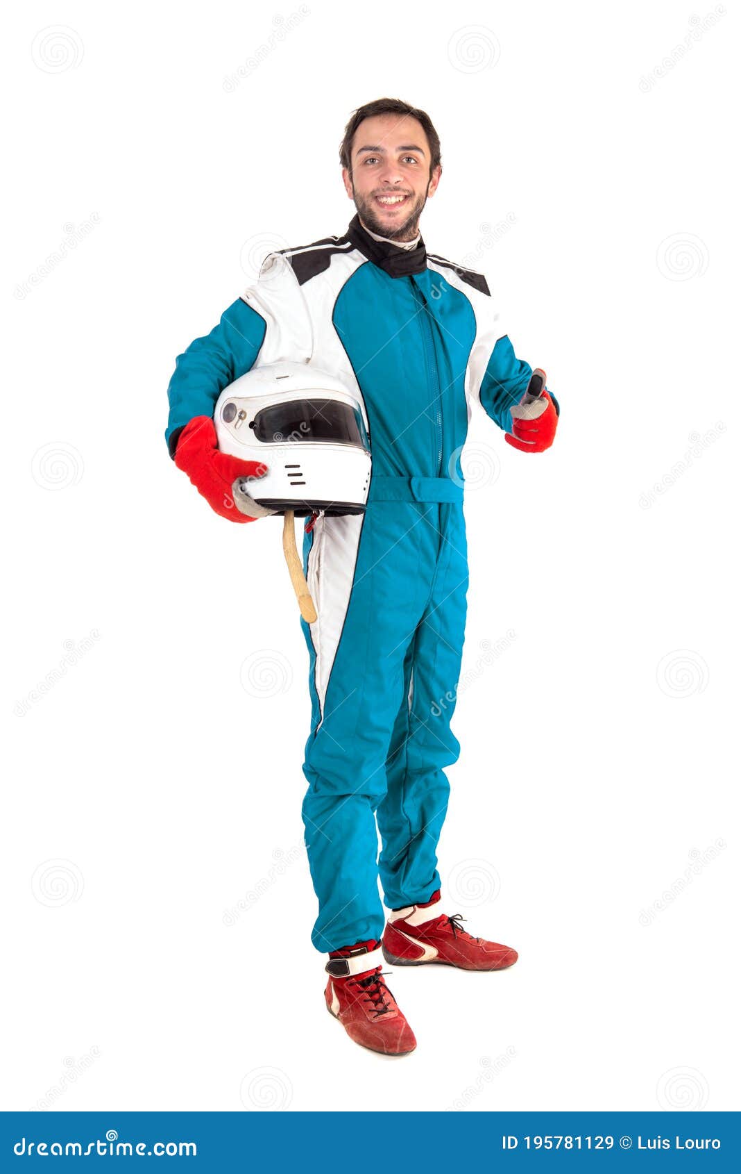 Racing Driver Isolated in White Stock Image - Image of motorcycle ...