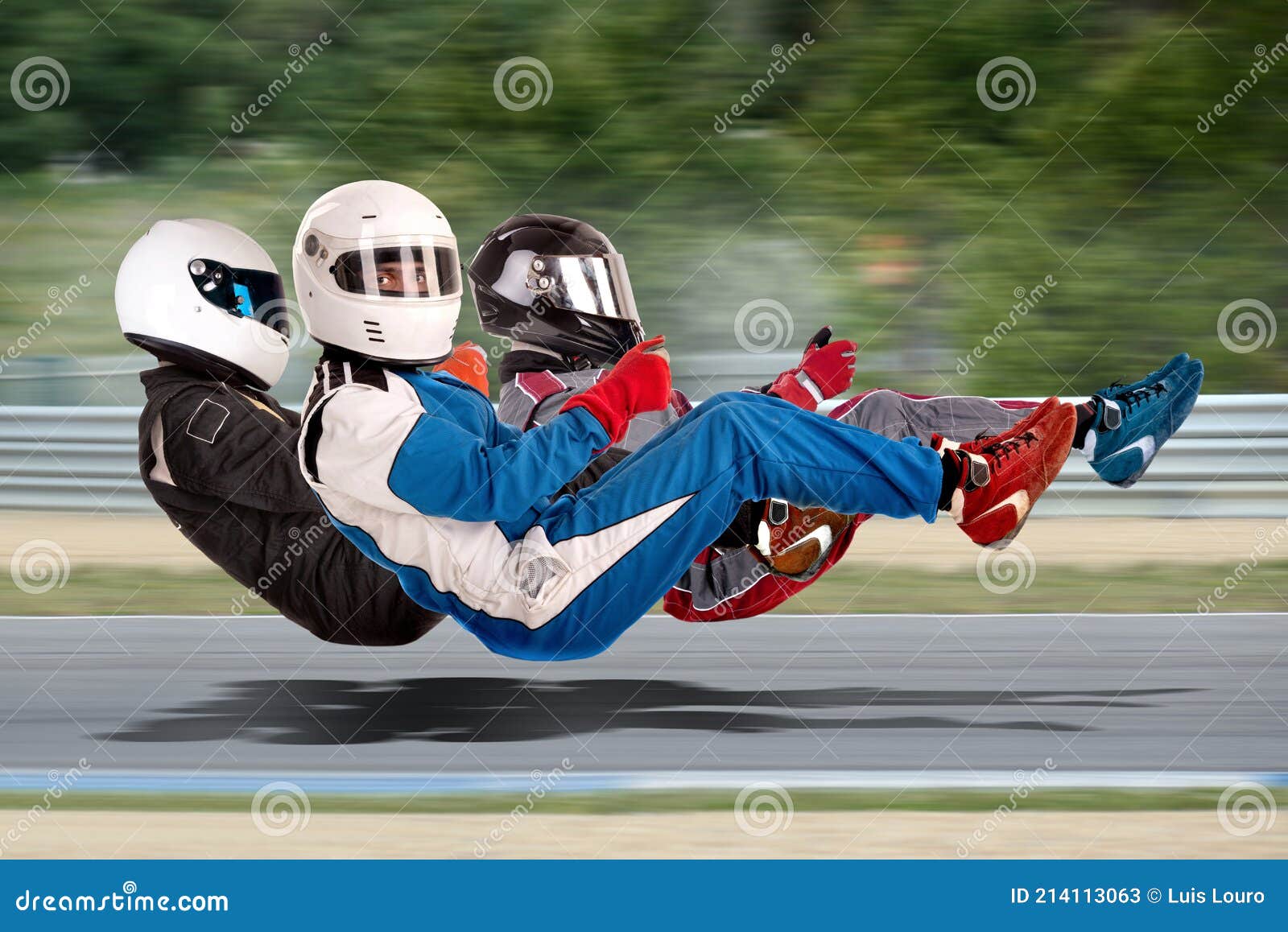 Racing drivers on track stock image. Image of body, race - 214113063
