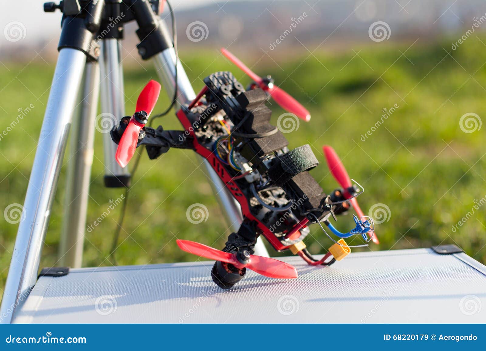 Racing drone stock image. Image of drone, flying, cables - 68220179