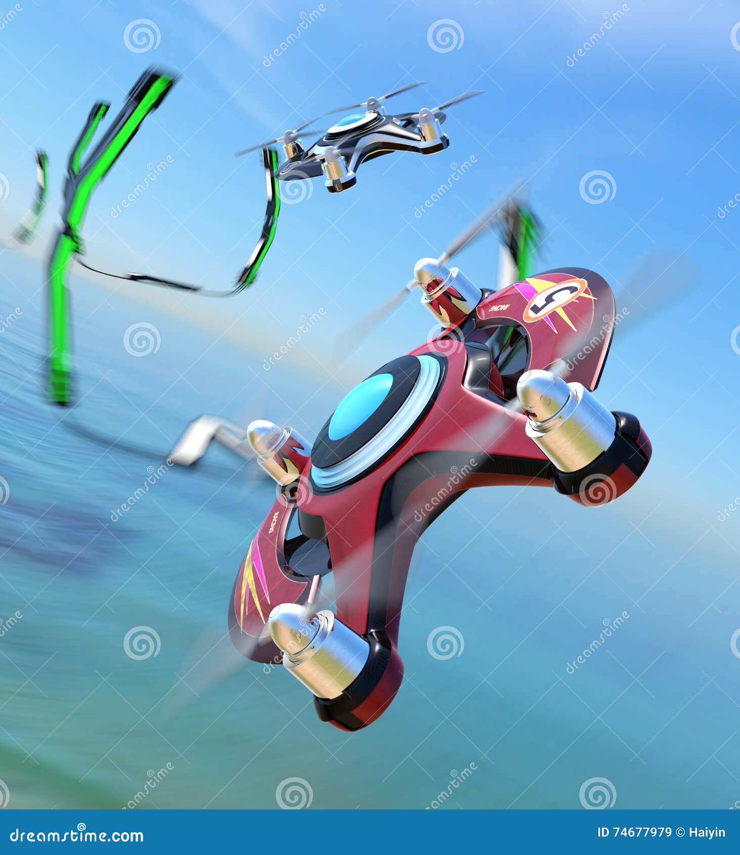 Drone Chasing Person , Vector Cartoon Stick Figure Illustration ...