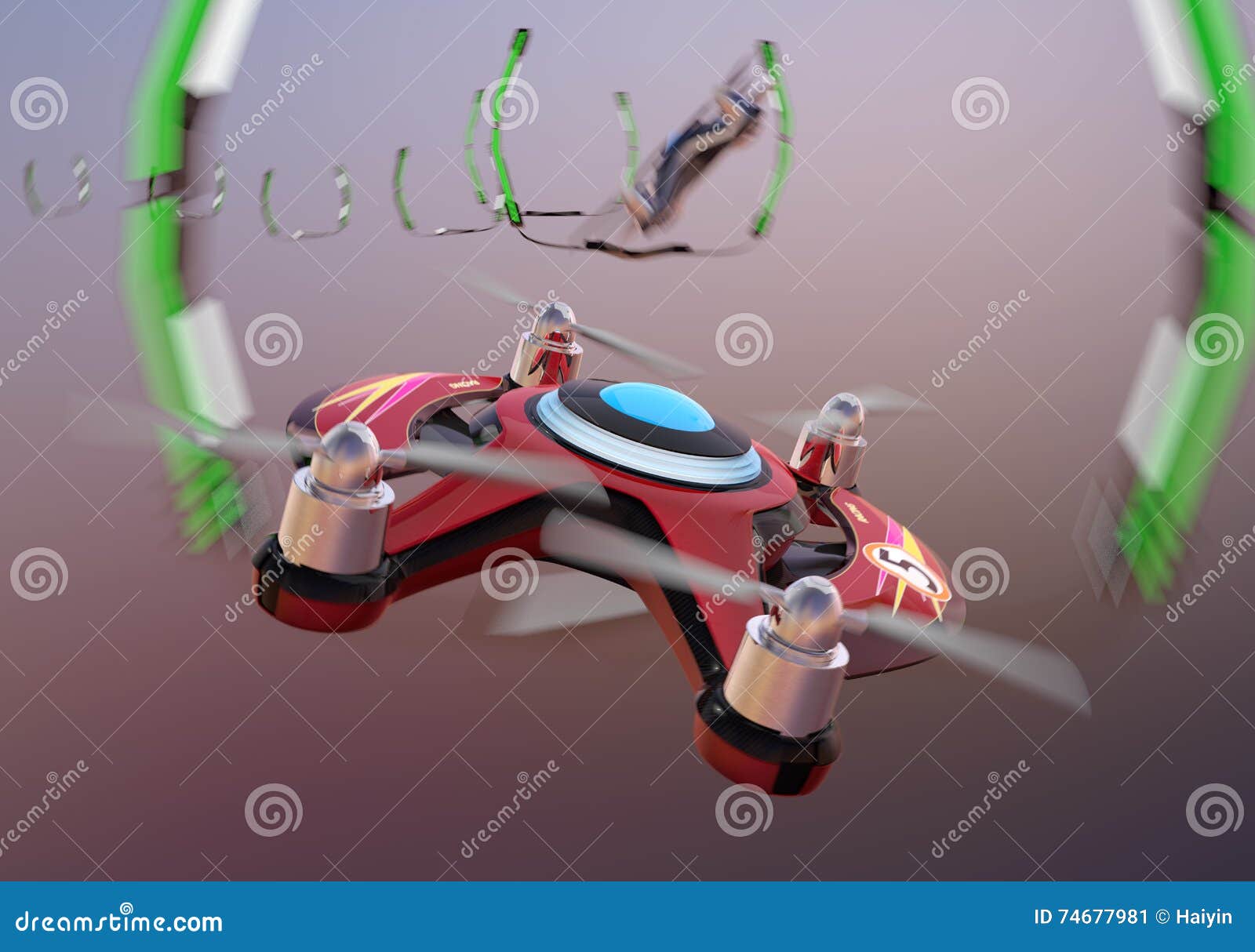 Racing Drones Chasing in the Sky Stock Illustration - Illustration of ...