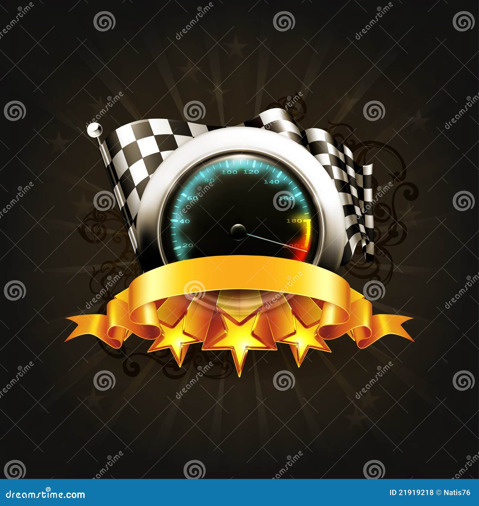 Racing emblem on black stock vector. Illustration of racing - 21919218