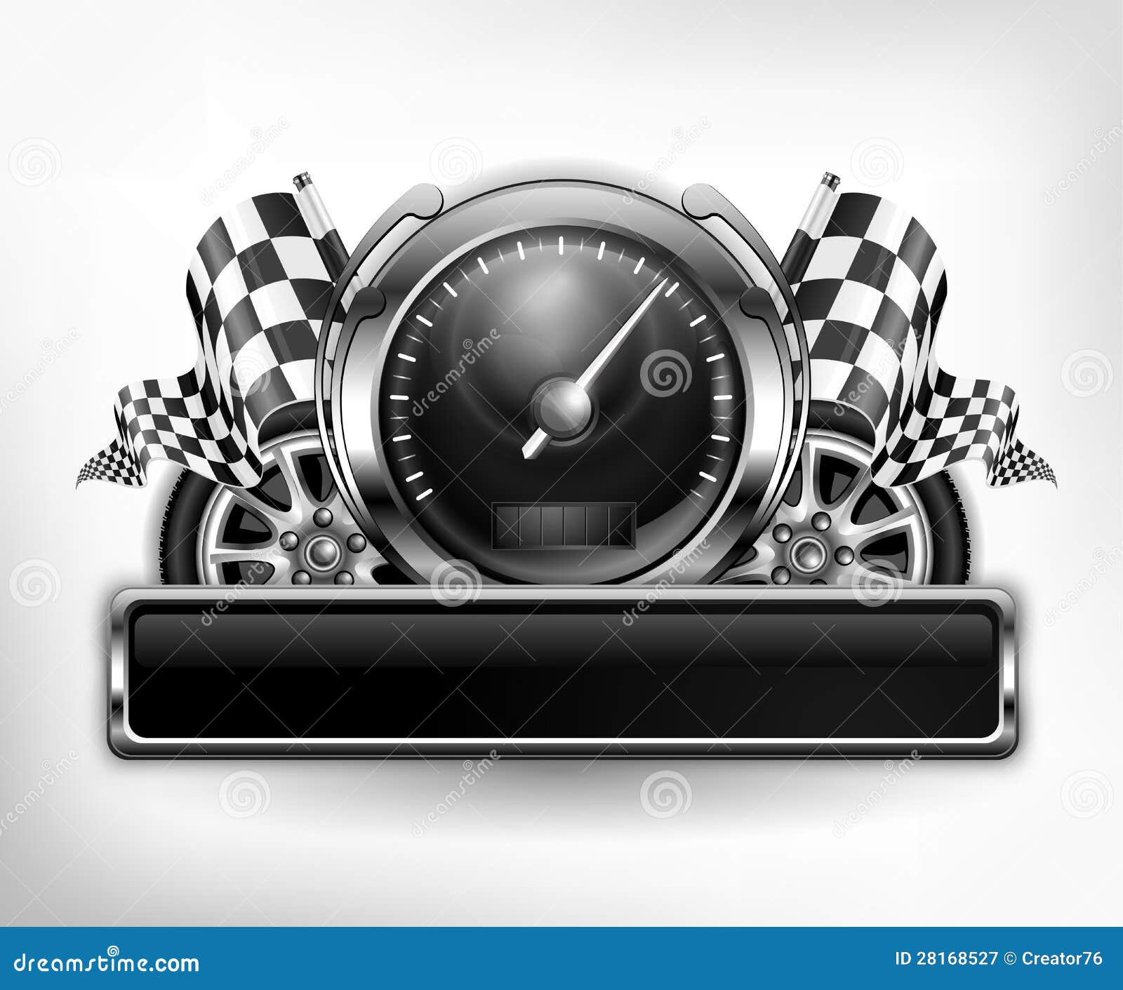 Racing Emblem Speedometer on White Stock Vector - Illustration of ...