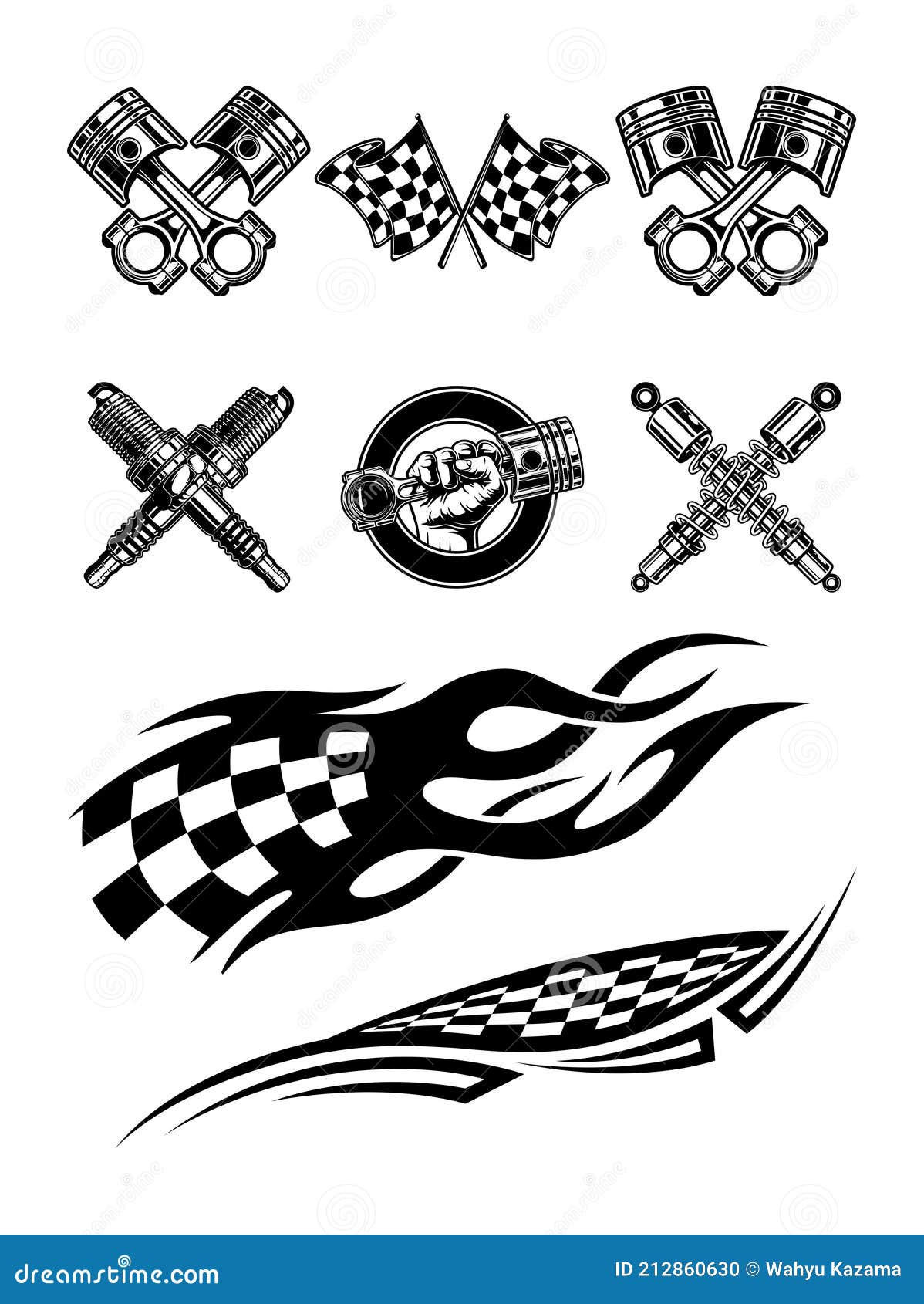 Racing Emblem Vector Illustration Packaging Stock Vector - Illustration ...