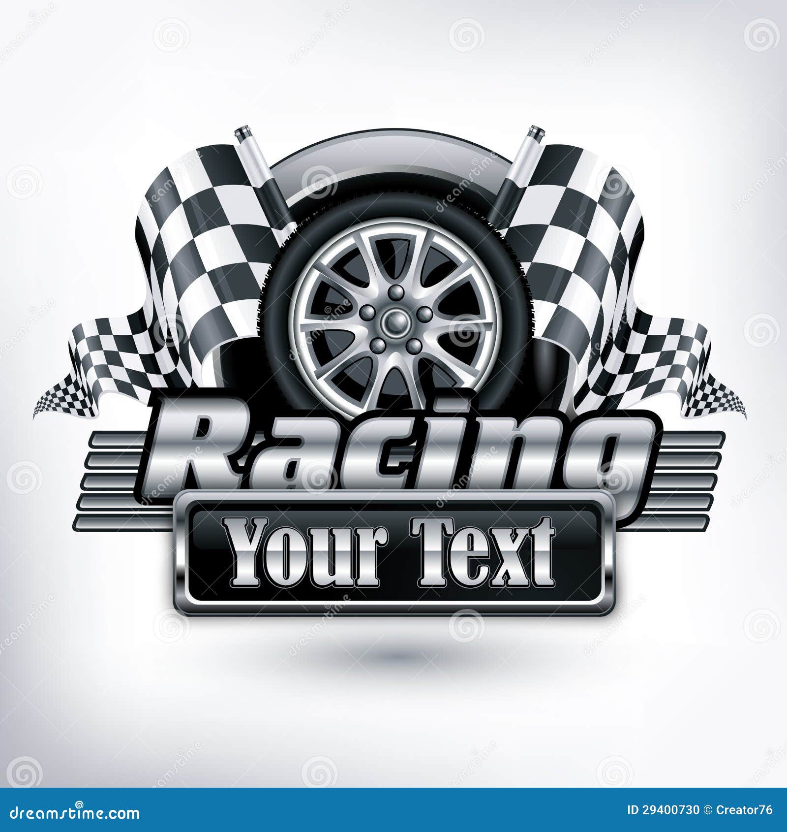 Racing Emblem on White & Text Stock Vector - Illustration of road ...
