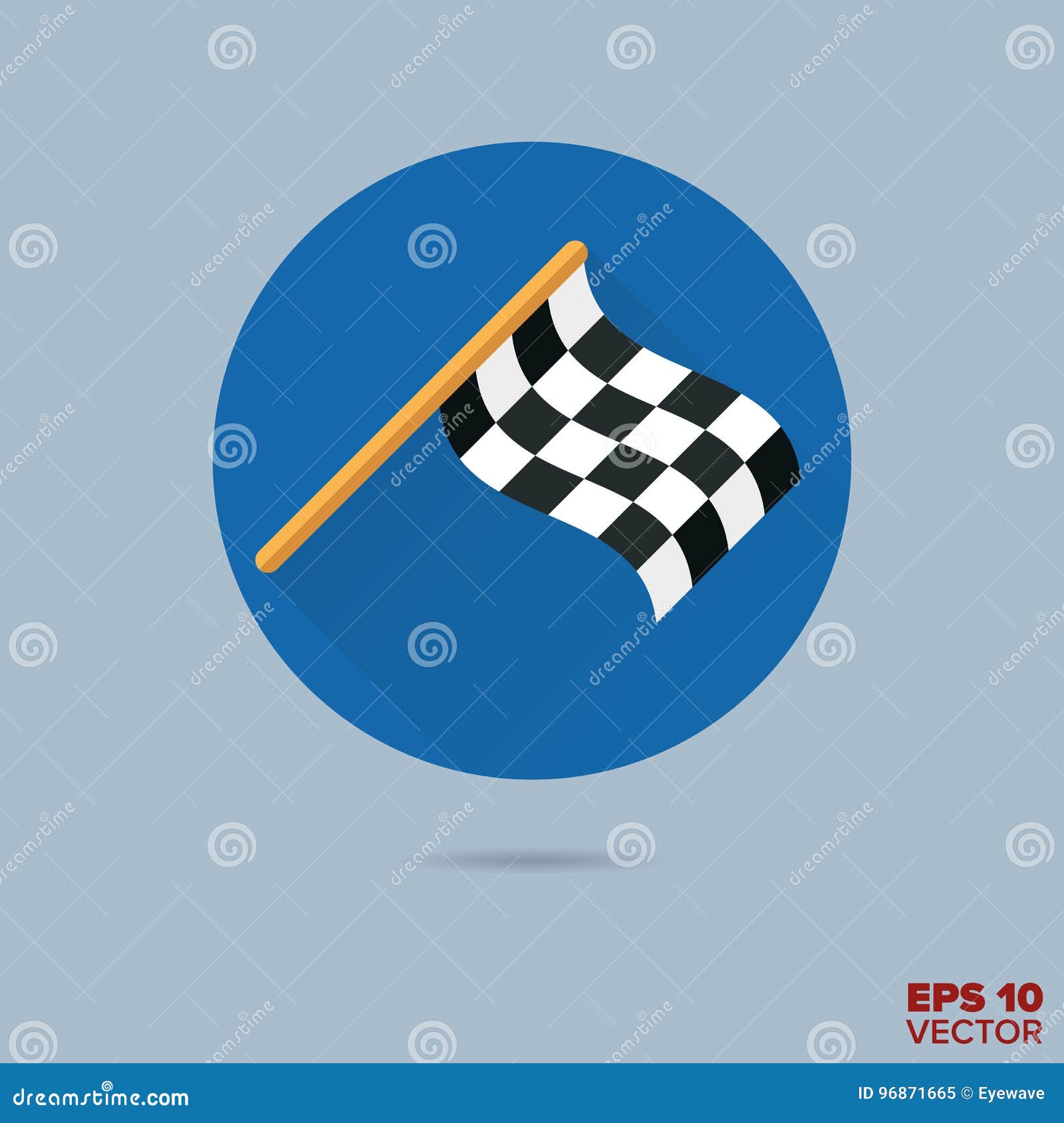 Racing Finish Flag Flat Design Vector Icon Stock Vector - Illustration ...