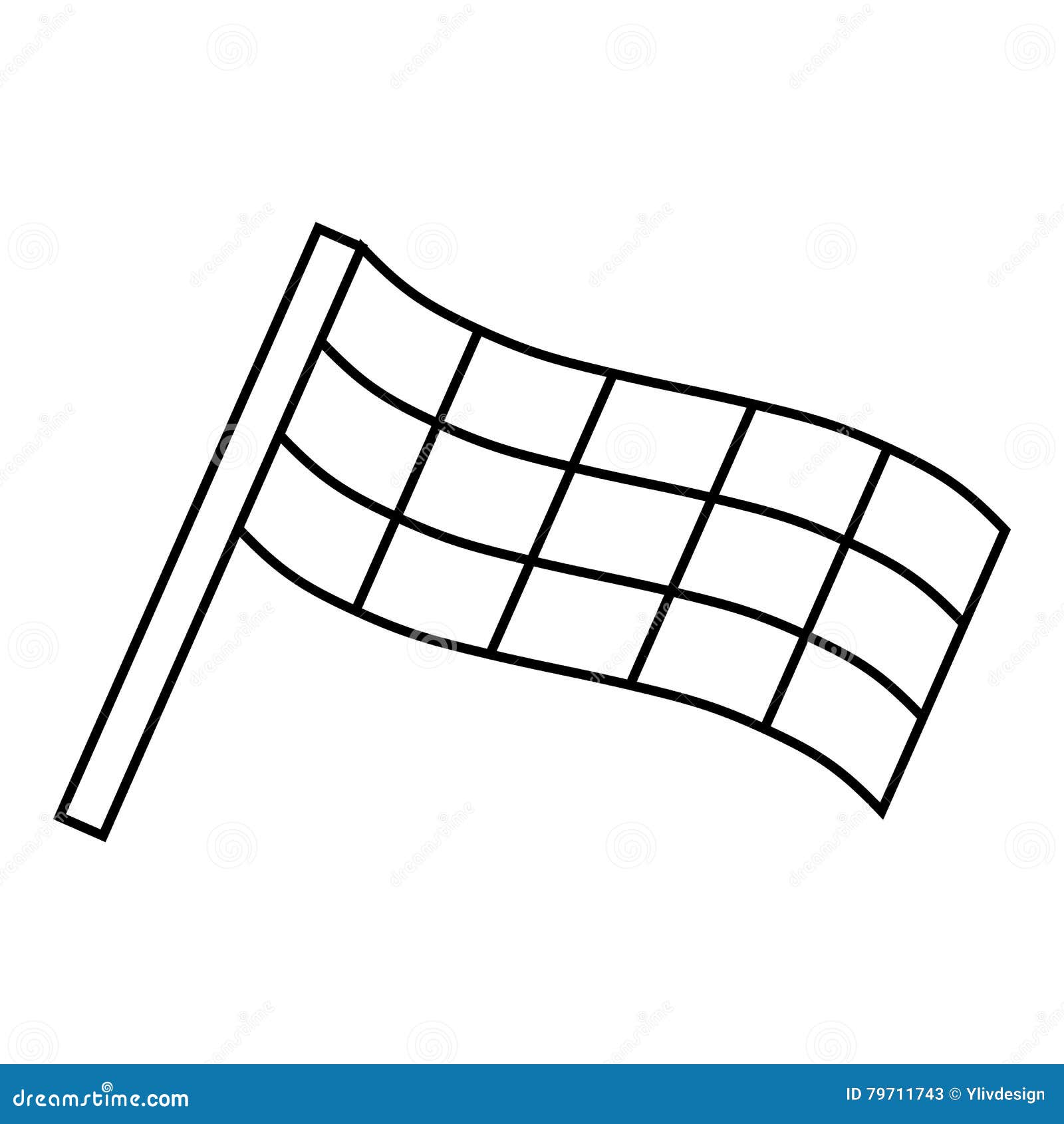 Racing Flag Icon, Outline Style Stock Vector - Illustration of isolated ...