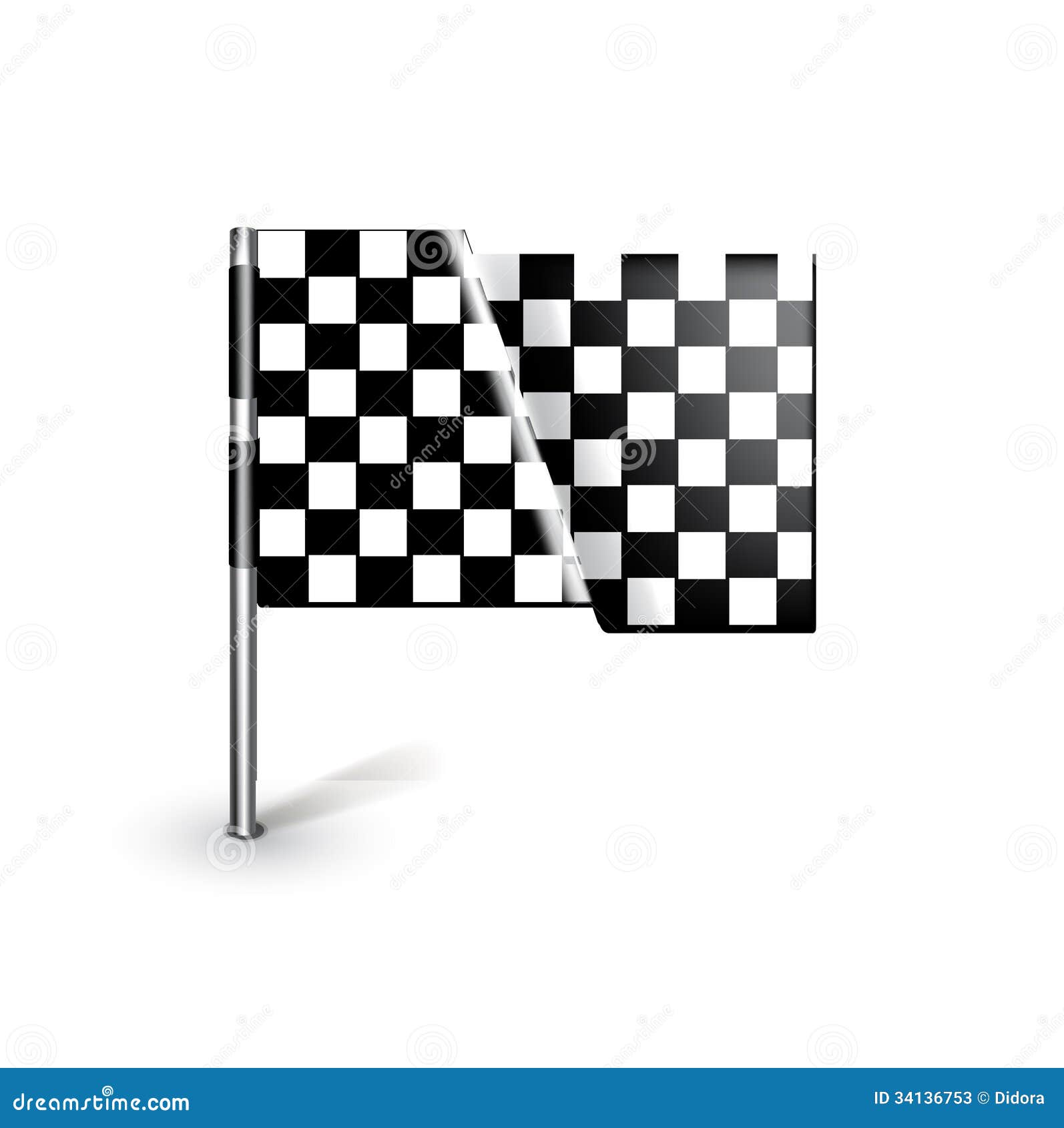 Racing Flag Isolated on White Stock Vector - Illustration of vector ...