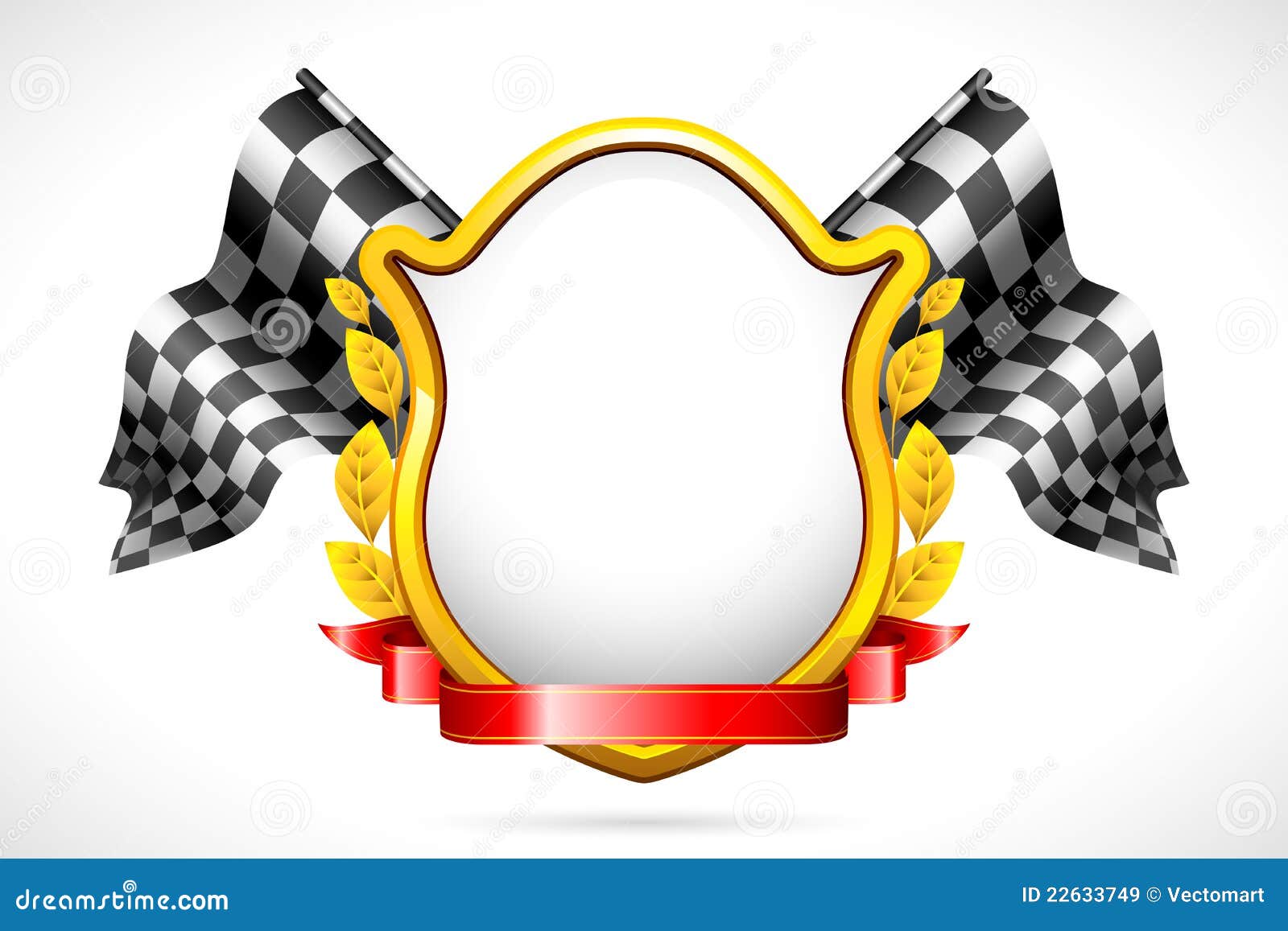 Racing Flag with Shield stock vector. Illustration of performance ...