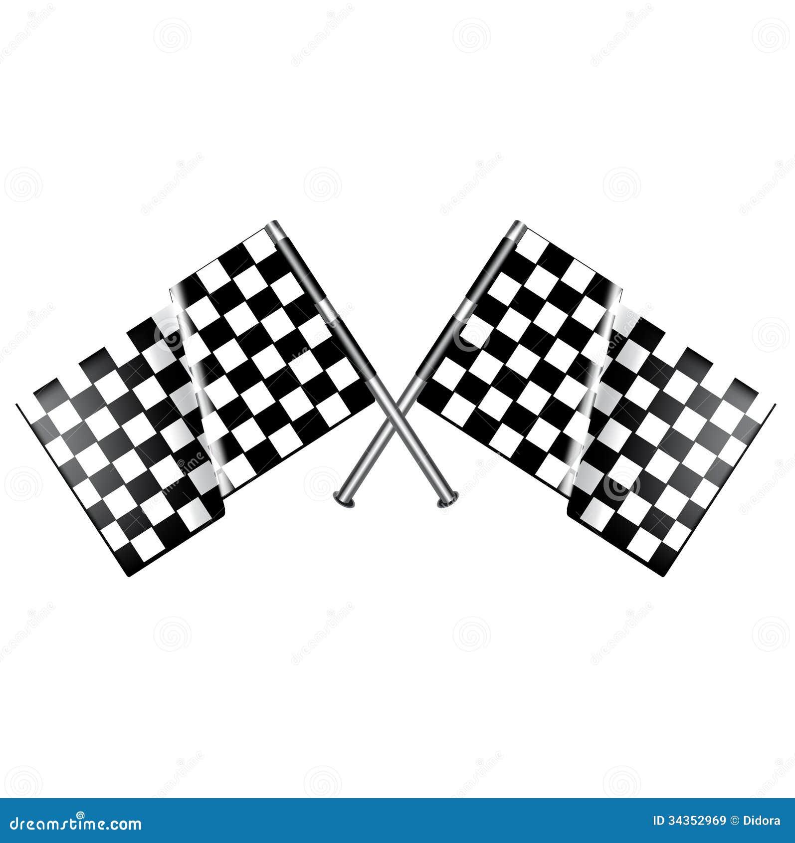 Racing Flags Isolated on White Stock Vector - Illustration of victory ...