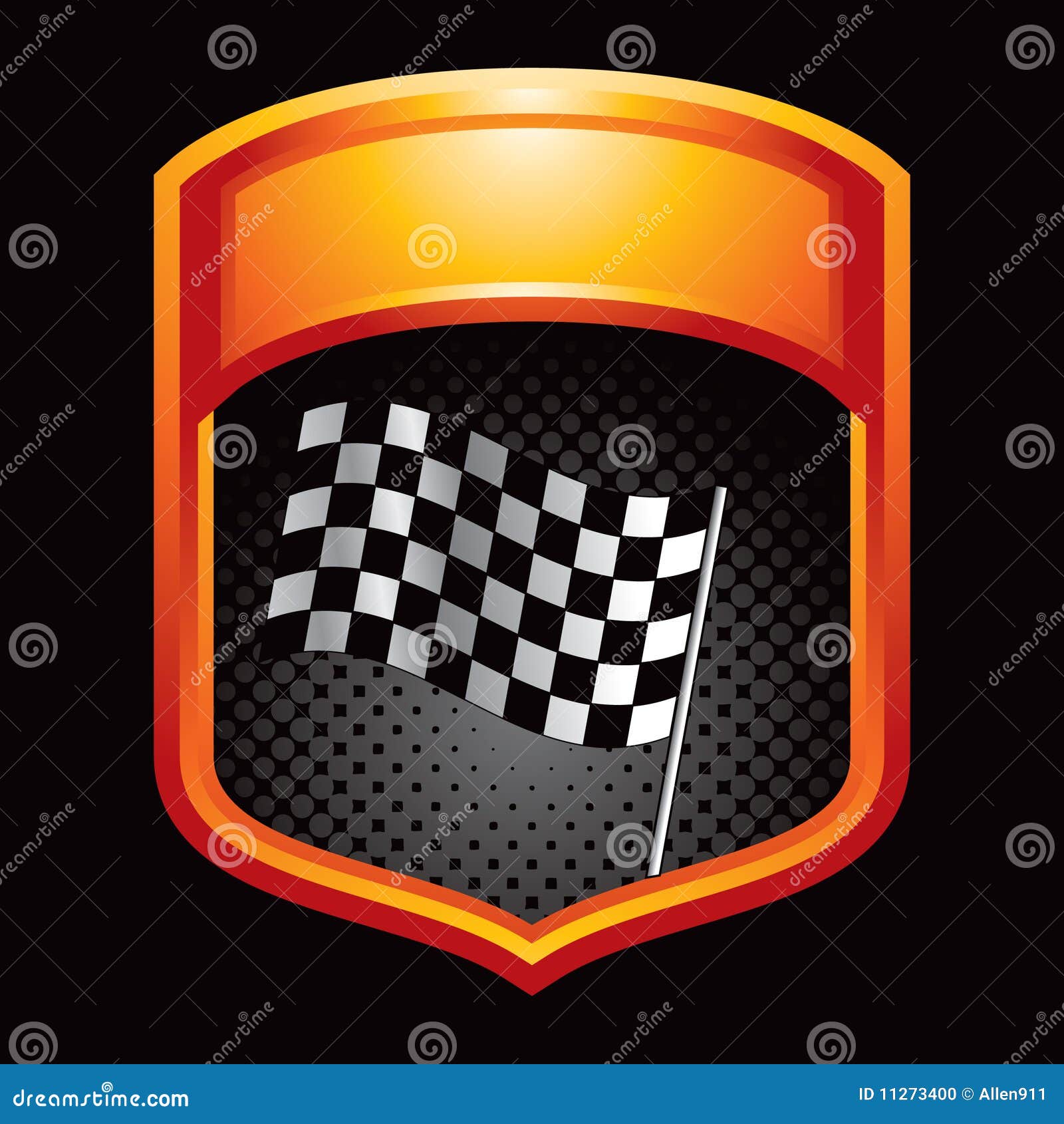Racing Flags in Orange Display Stock Vector - Illustration of race ...