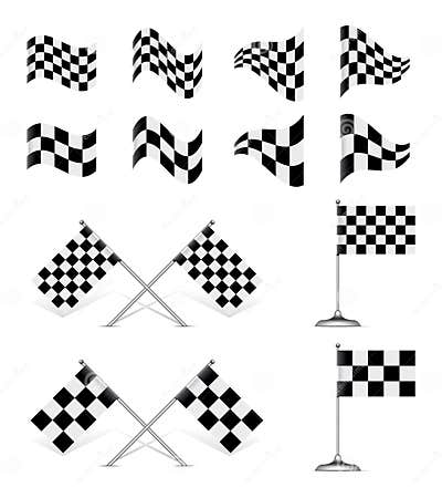 Racing Flags, set stock vector. Illustration of finish - 16346659