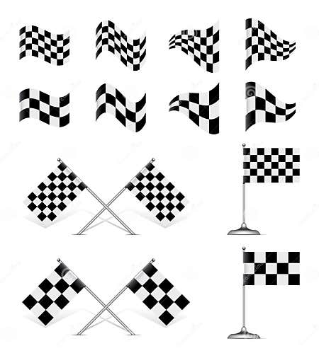 Racing Flags, set stock vector. Illustration of finish - 16346659