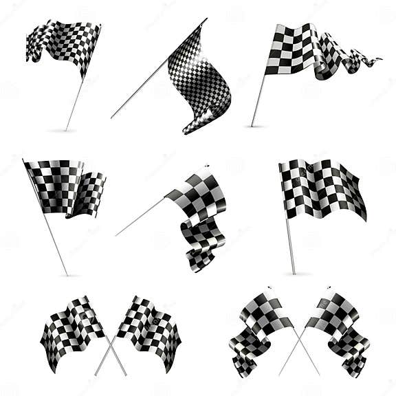 Racing Flags set stock vector. Illustration of runway - 20443939