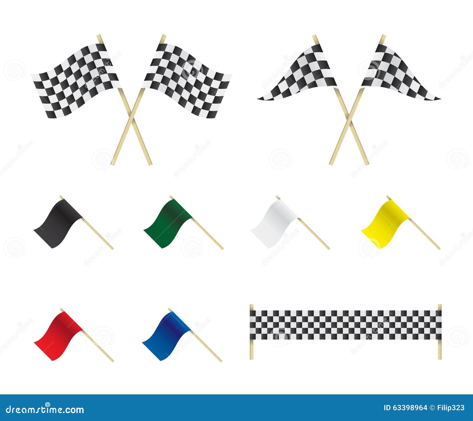 Racing Flags Set Illustration Stock Vector - Illustration of lane ...
