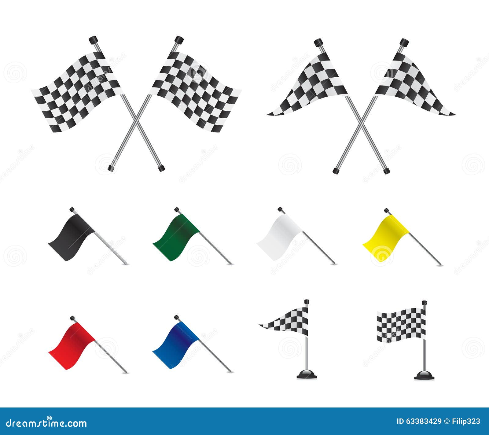 Racing flags set stock vector. Illustration of flags - 63383429