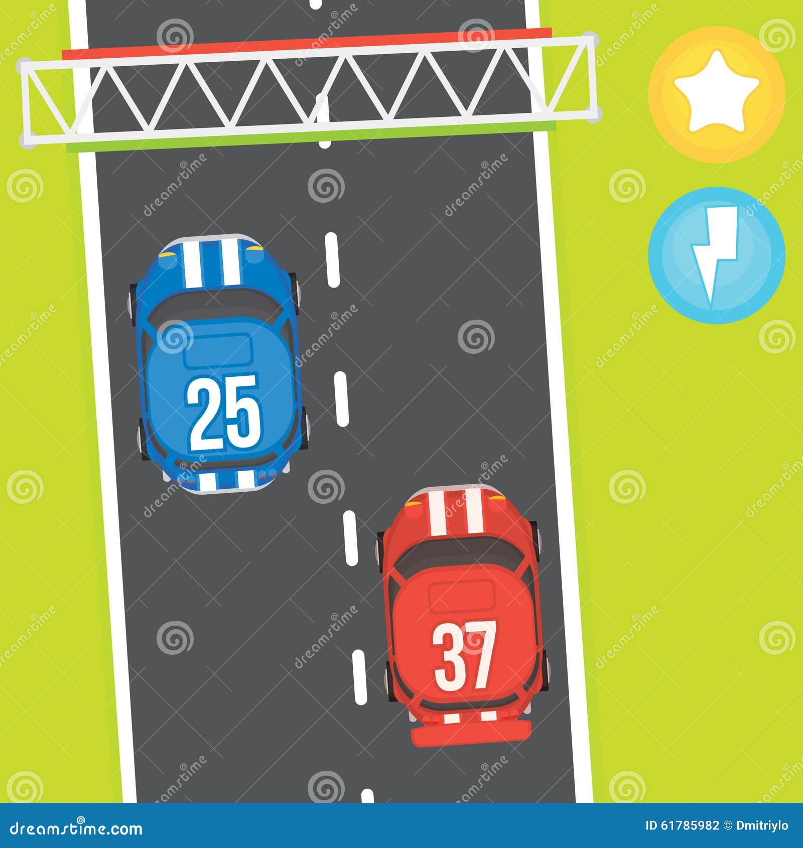 Racing game asset objects stock vector. Illustration of school - 61785982