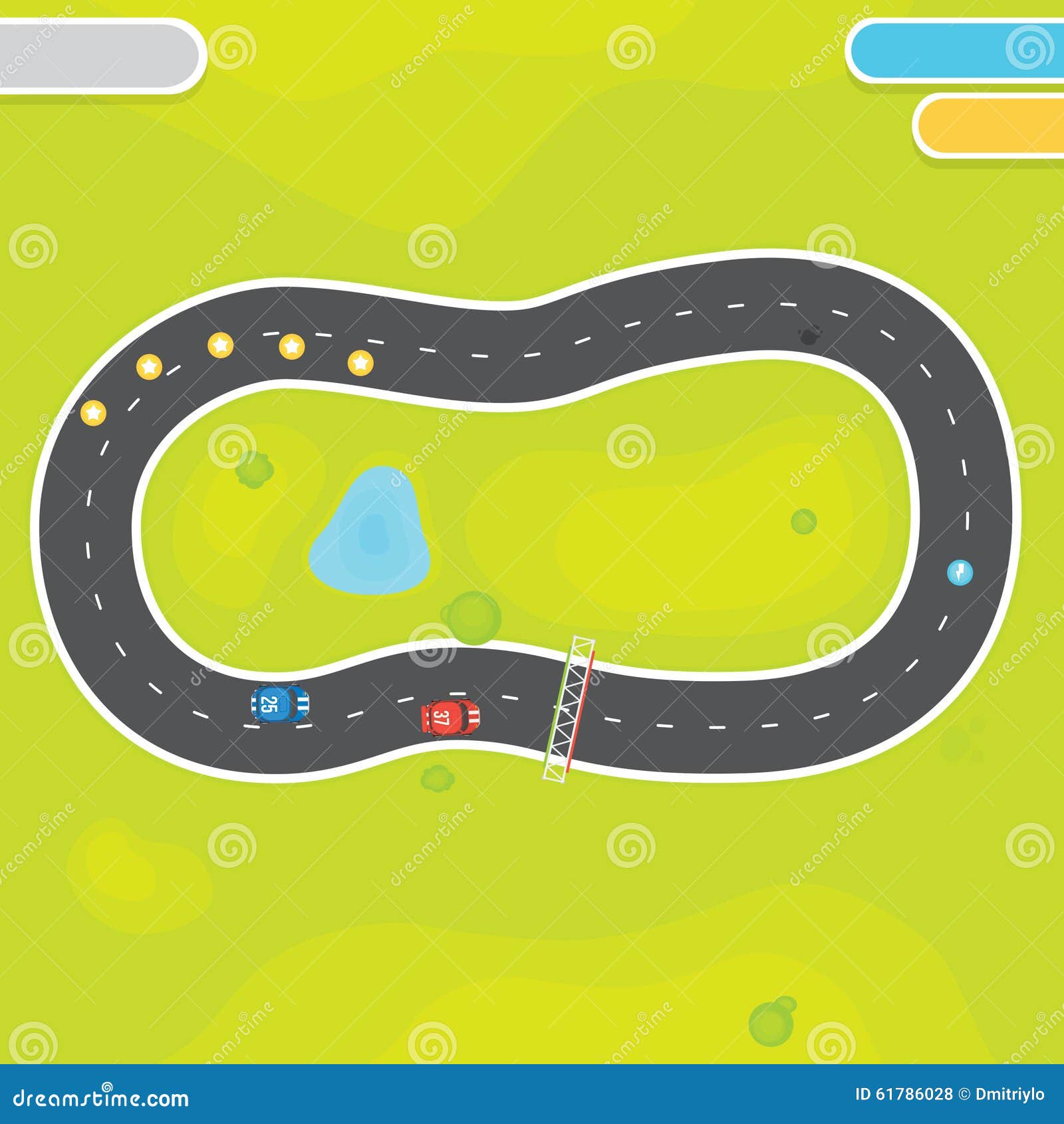 Racing game asset objects stock vector. Illustration of cartoon - 61786028