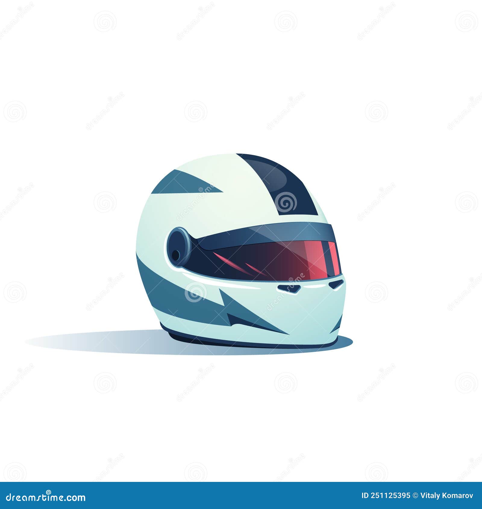 Racing Helmet Isolated on a White Background. Vector Illustration Stock ...