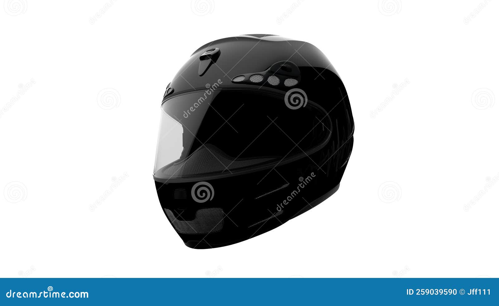 Racing Helmet Left View. Isolated on White. 3D Render. 3D Illustration ...
