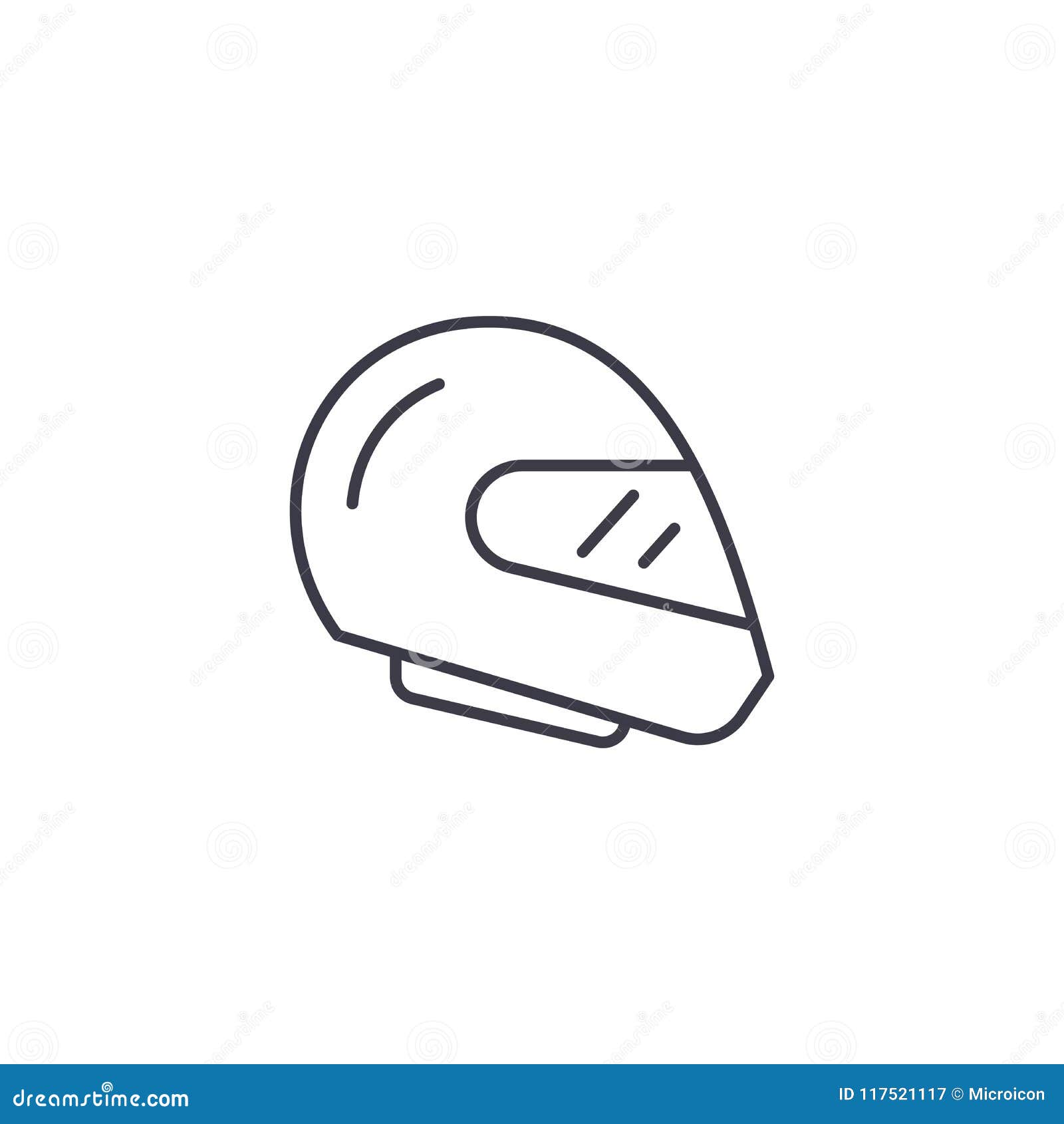 Racing Helmet Linear Icon Concept. Racing Helmet Line Vector Sign ...