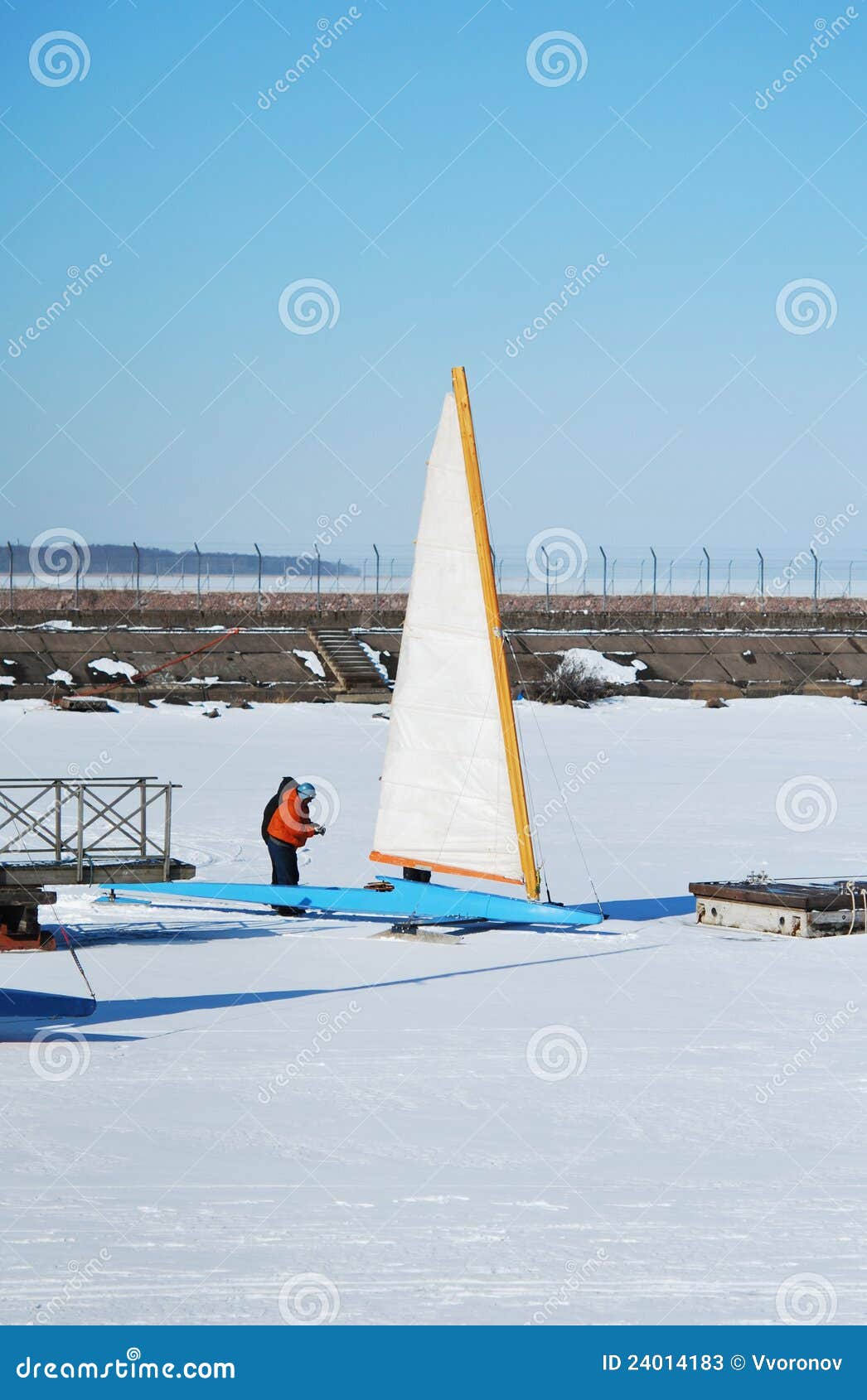 Racing Ice Boat stock image. Image of boat, wind, winter - 24014183