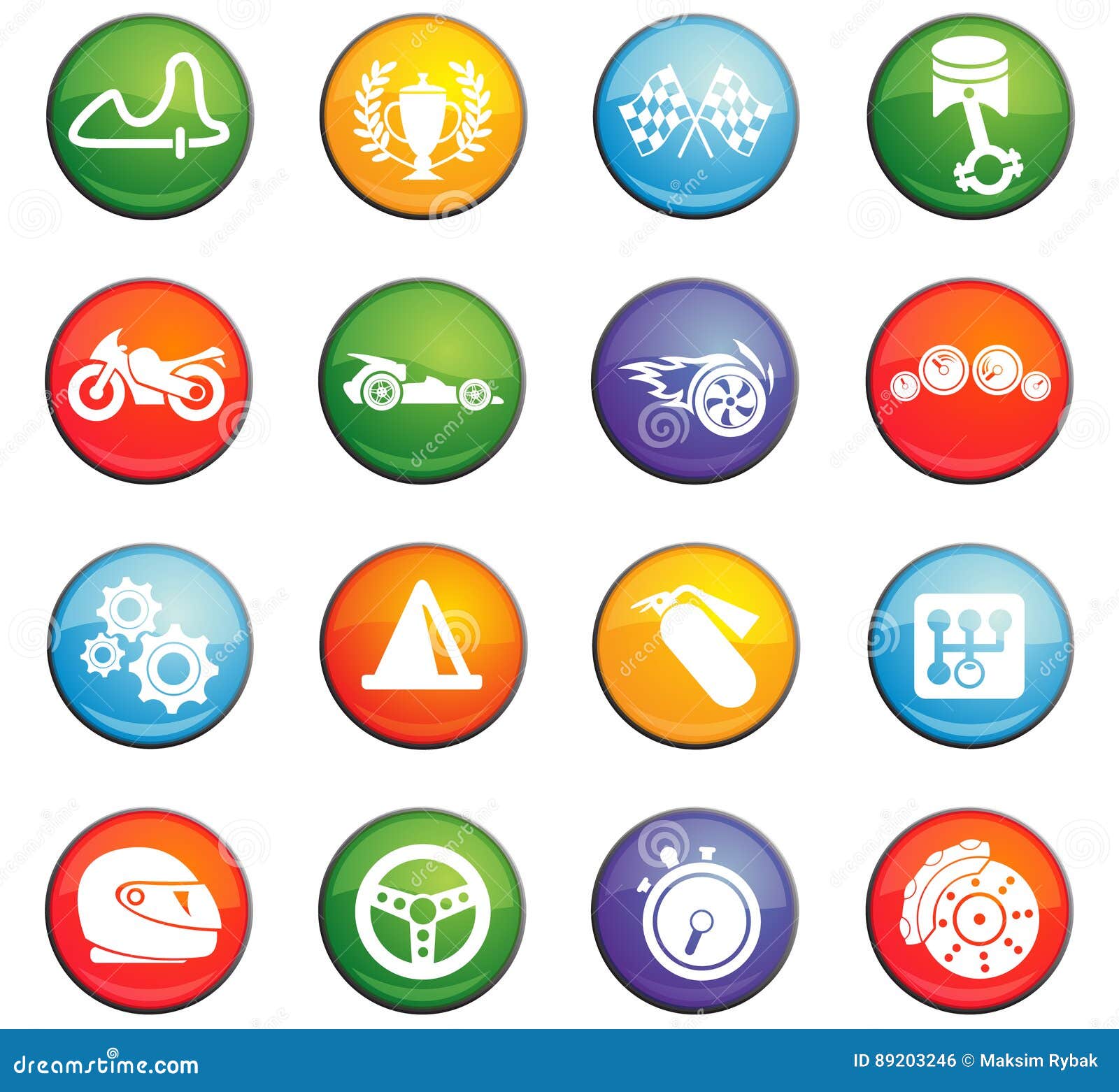 Racing icon set stock illustration. Illustration of element - 89203246