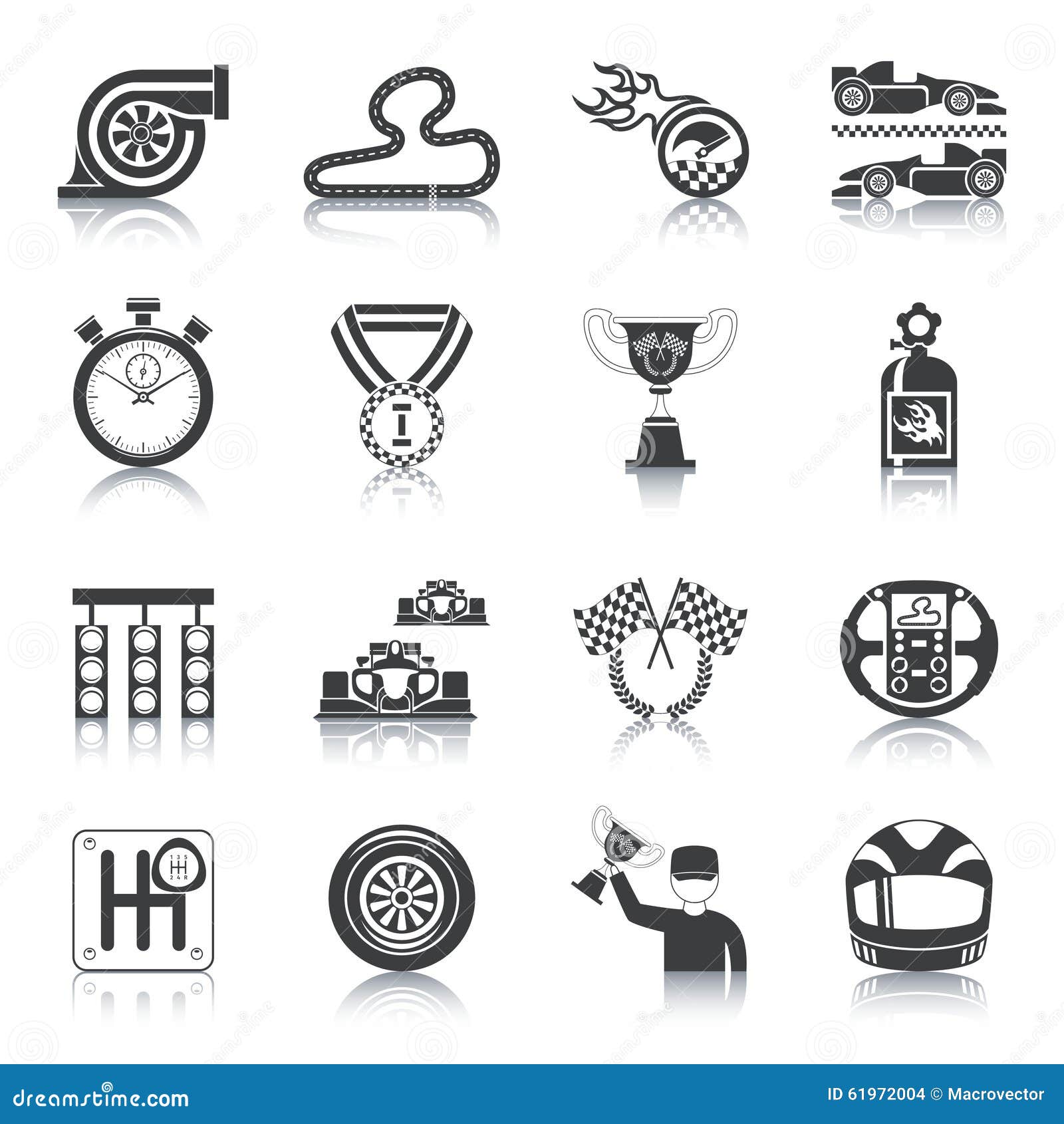 Racing Icons Flat Design Vector Illustration | CartoonDealer.com #49801890
