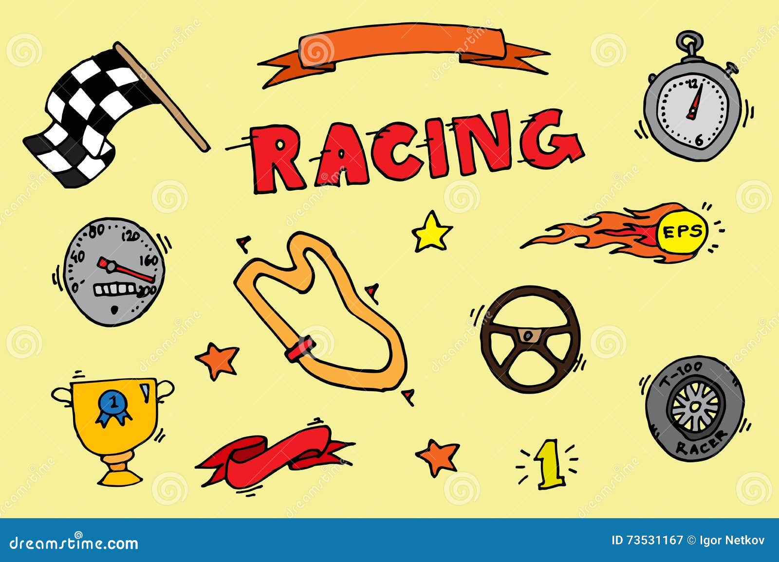 Racing icons set stock vector. Illustration of sport - 73531167