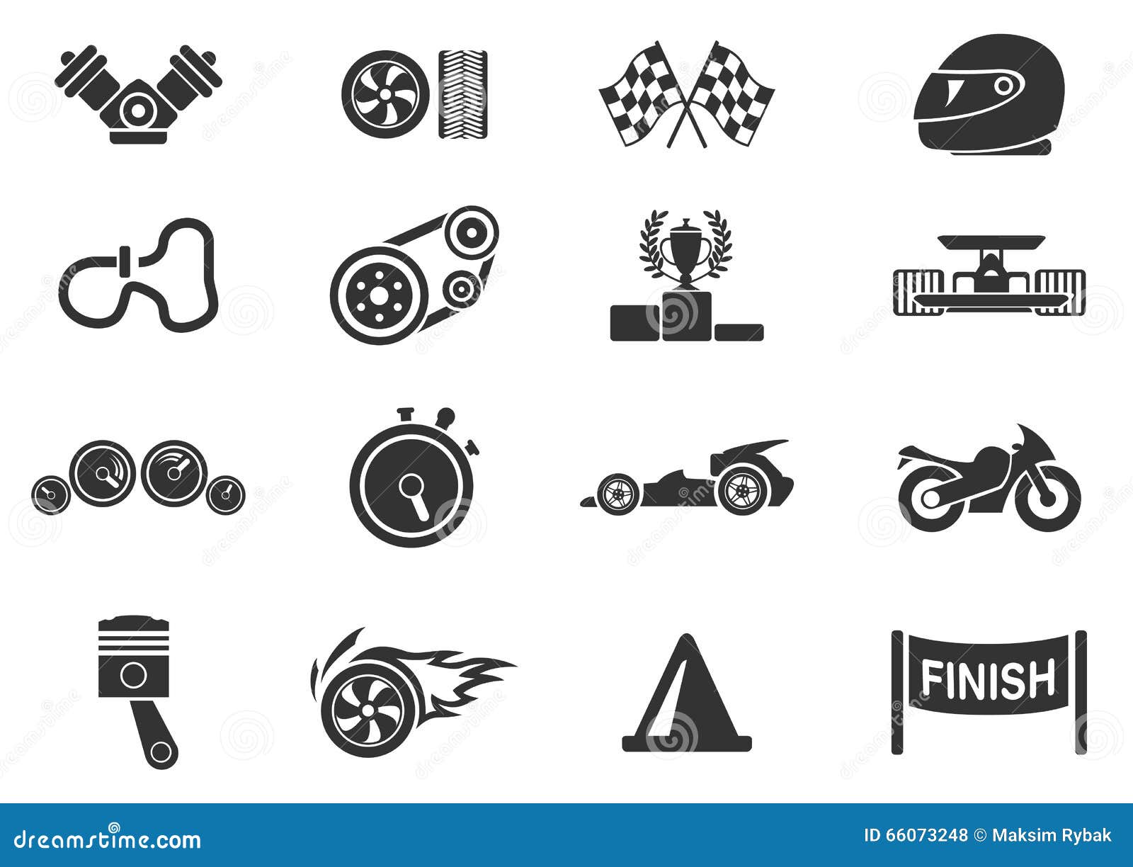 Racing icons stock vector. Illustration of gear, speed - 66073248