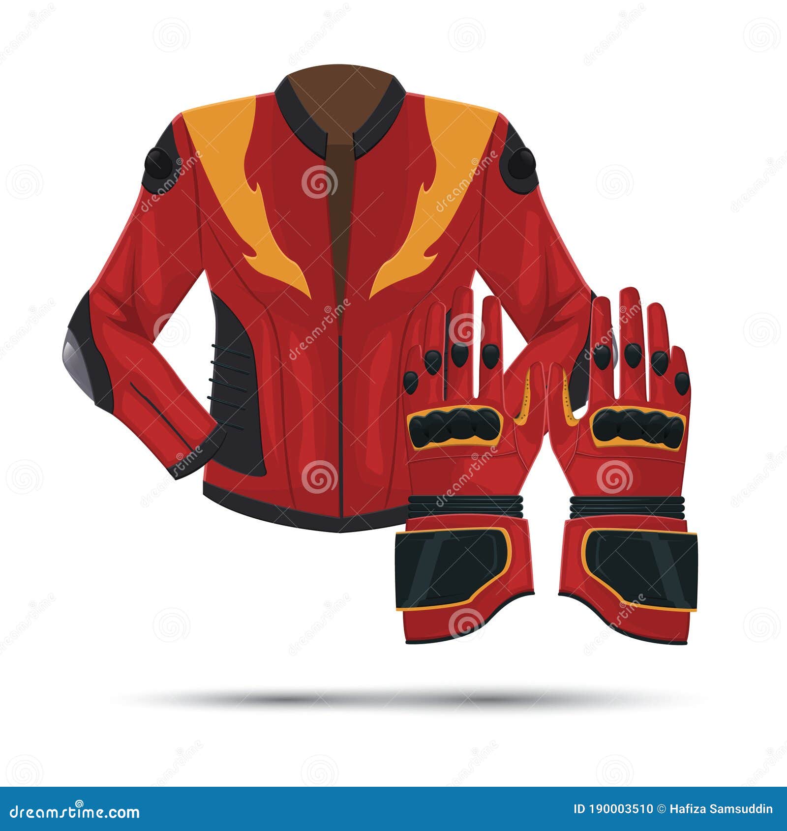 Racing Jacket and Gloves. Vector Illustration Decorative Design Stock ...