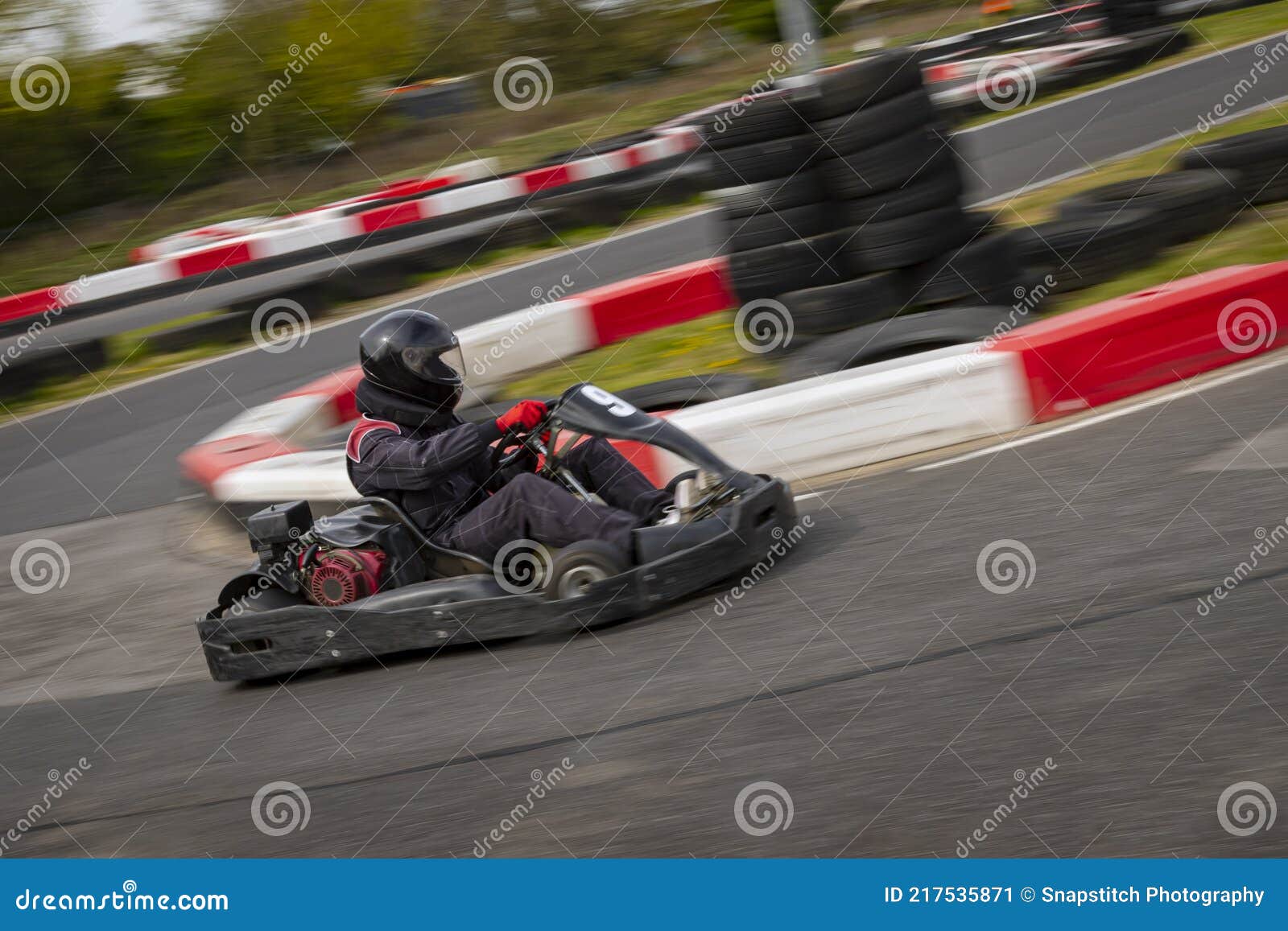 Racing Kart stock image. Image of motorbike, lean, cornering - 217535871