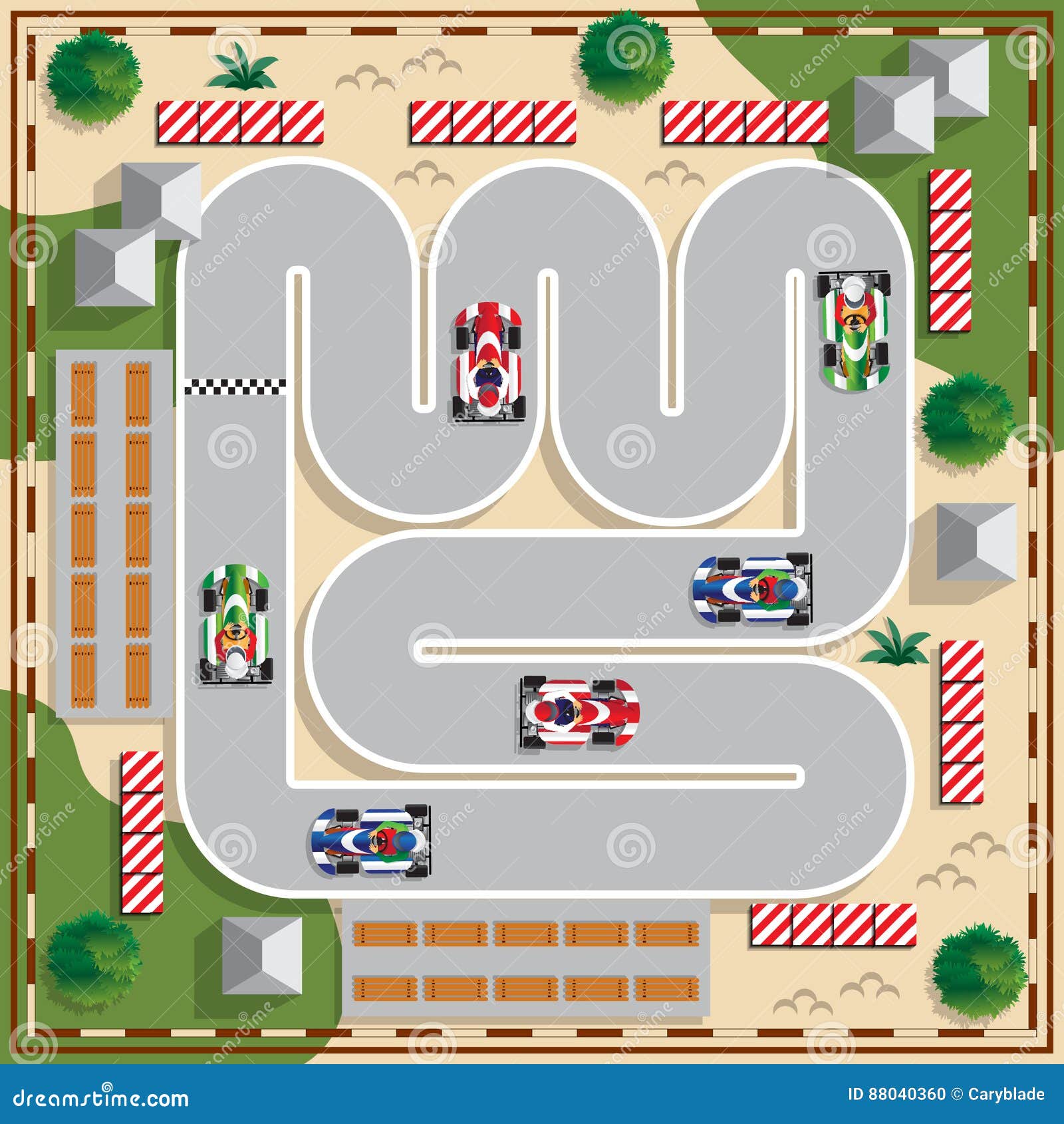 Racing karts. stock vector. Illustration of racer, roof - 88040360