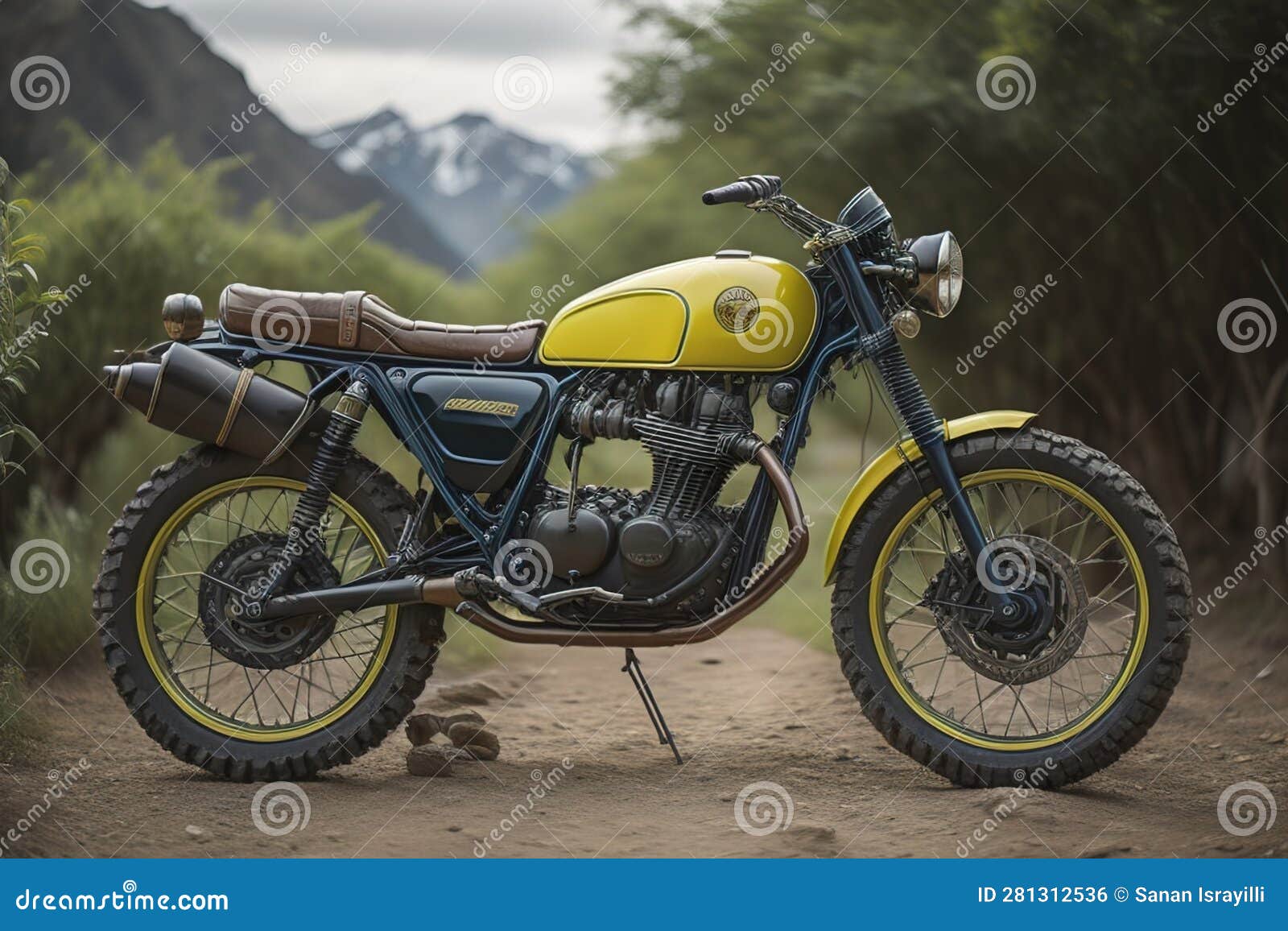 Racing Motorcycle in the Desert. Motorcycle in the Desert Stock ...